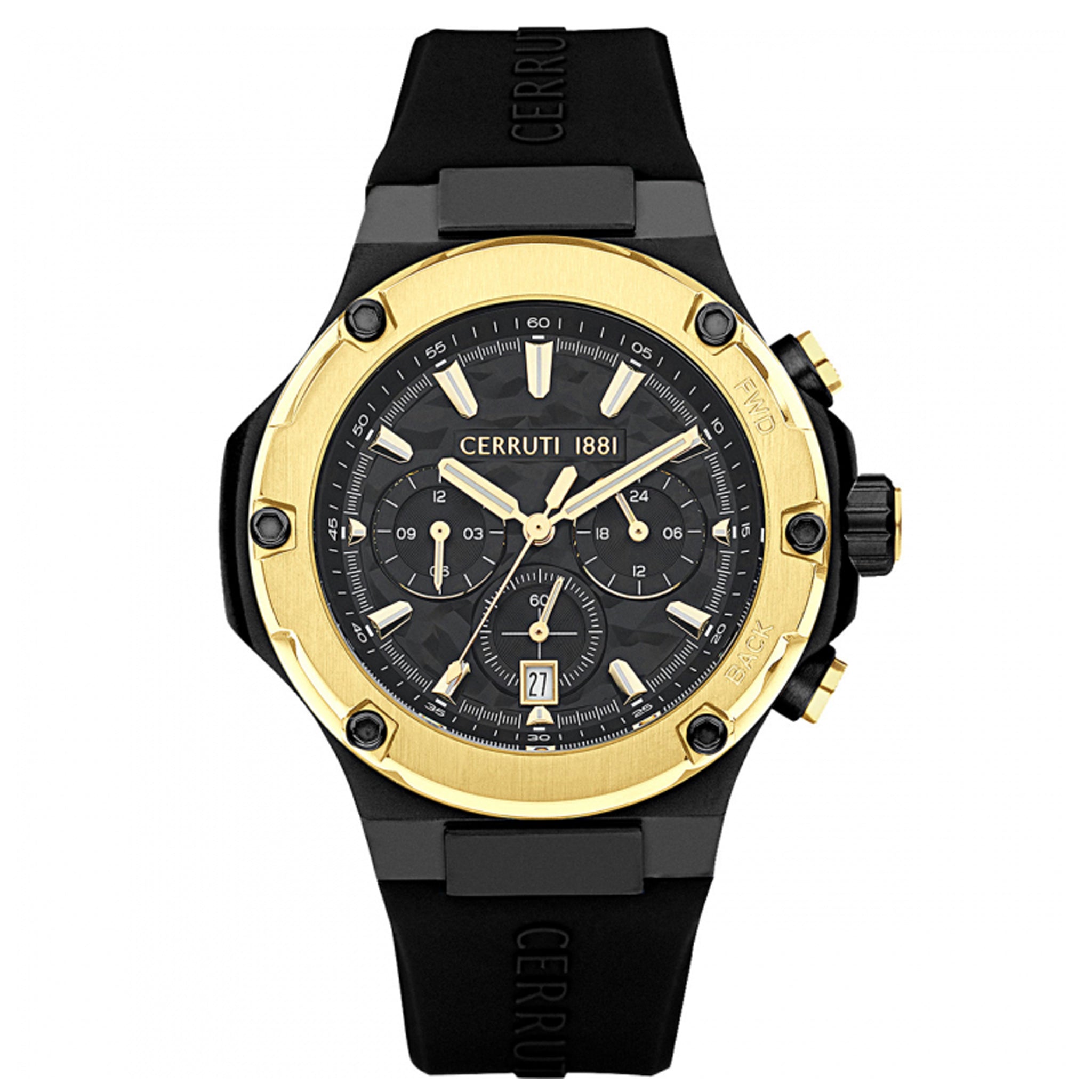 Order Cerruti 1881 Men's Lucardo Black Silicone Chronograph Watch ...