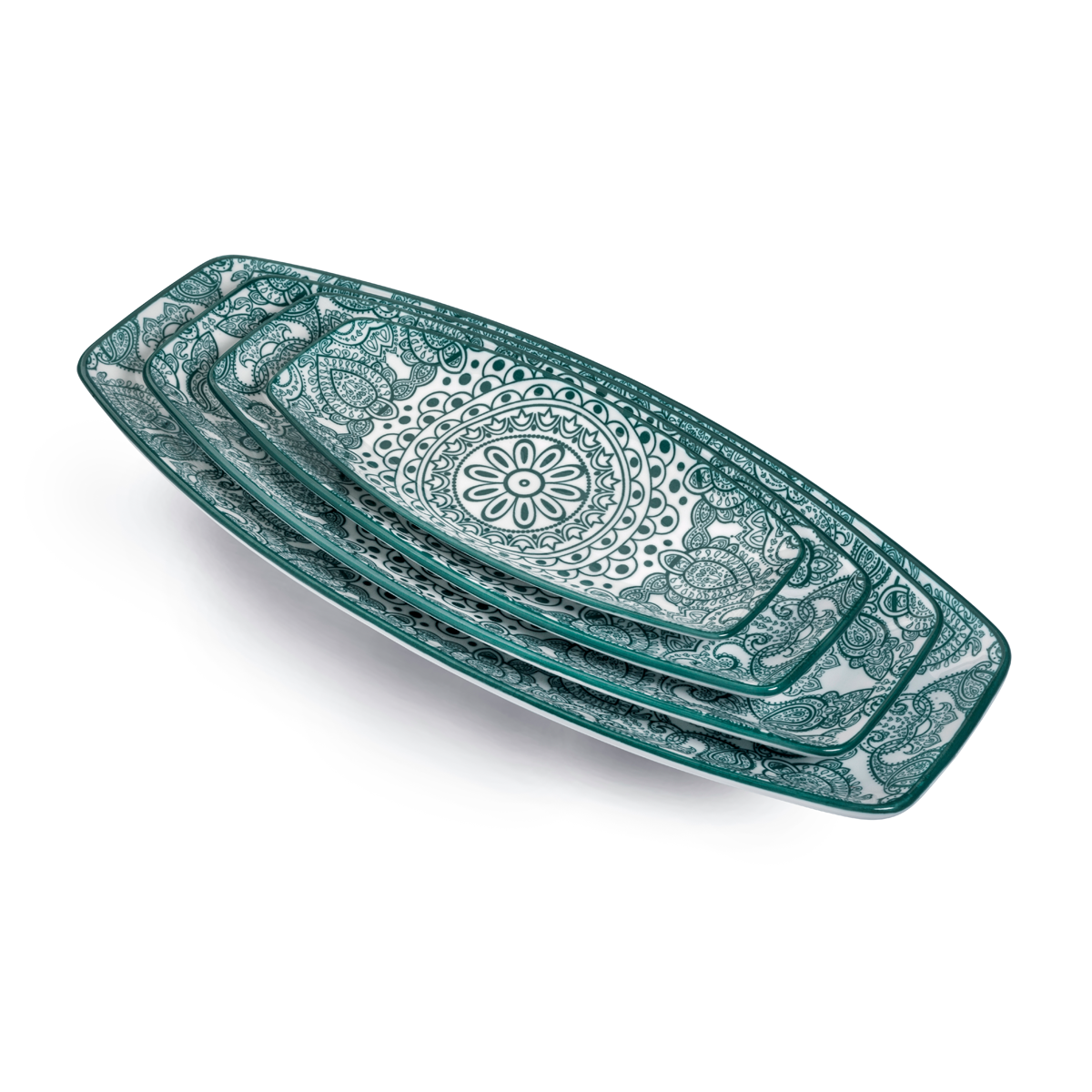 Order Che Brucia Arabesque Green Porcelain Boat Shape Plate 8" Green ...