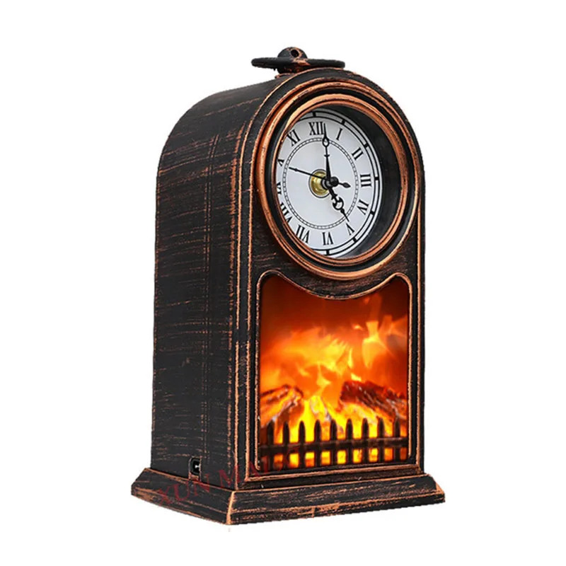 Order Table Clock And Decorative Table Light Desk Fireplace Now! | Jomla.ae