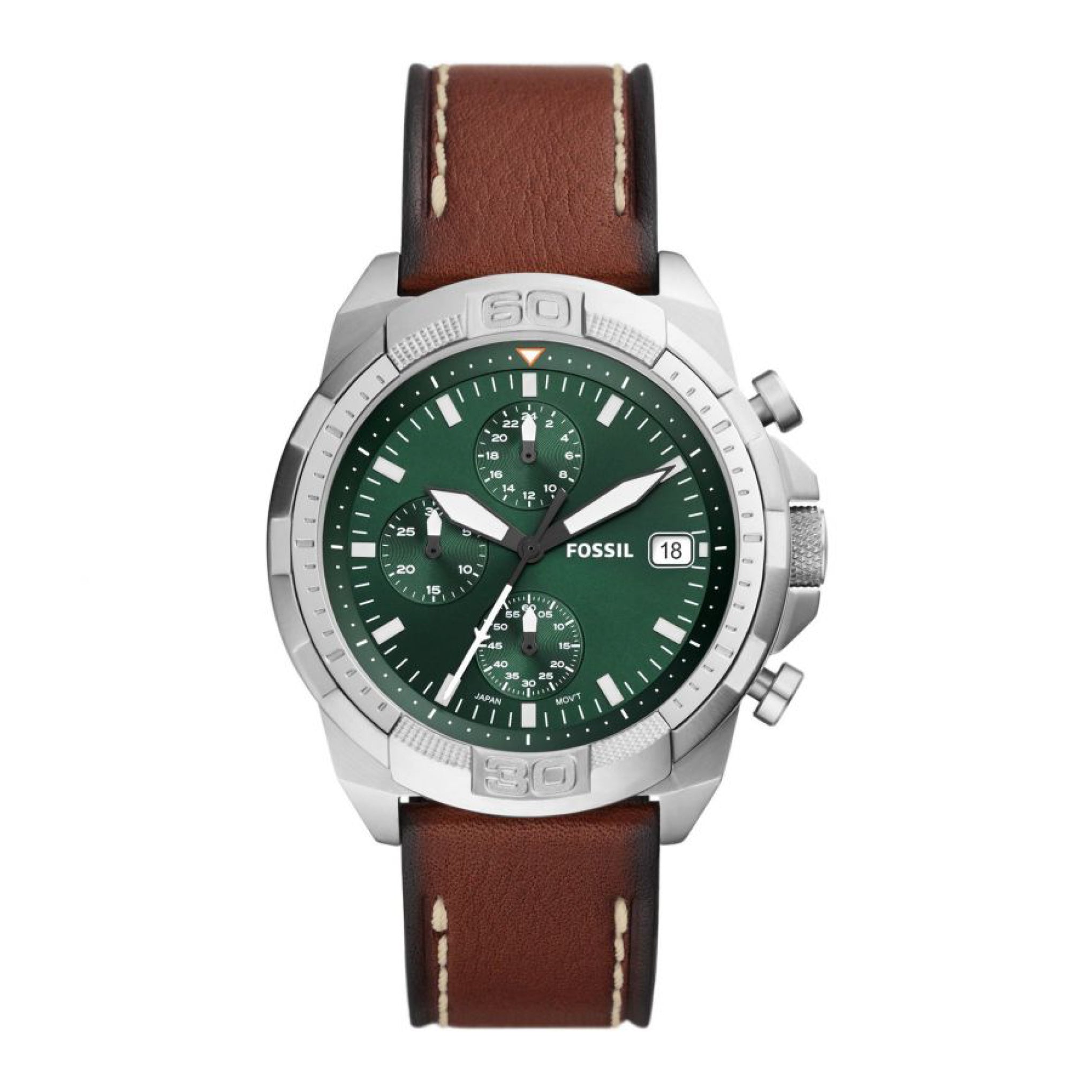 Order Fossil Fs5898 Bronson Chronograph Brown Eco Leather Watch Now ...