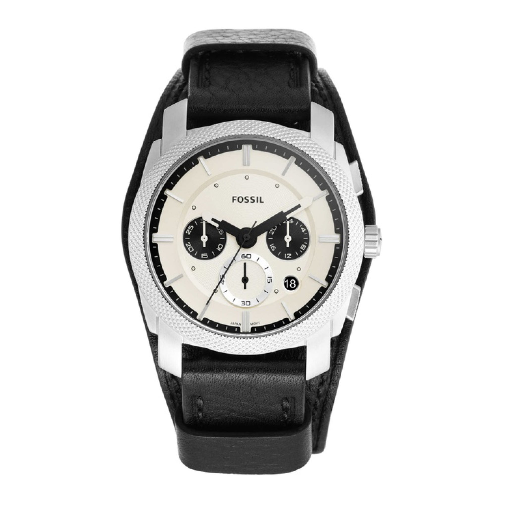 Order Fossil Fs5921 Machine Chronograph Black Eco Leather Watch Now ...