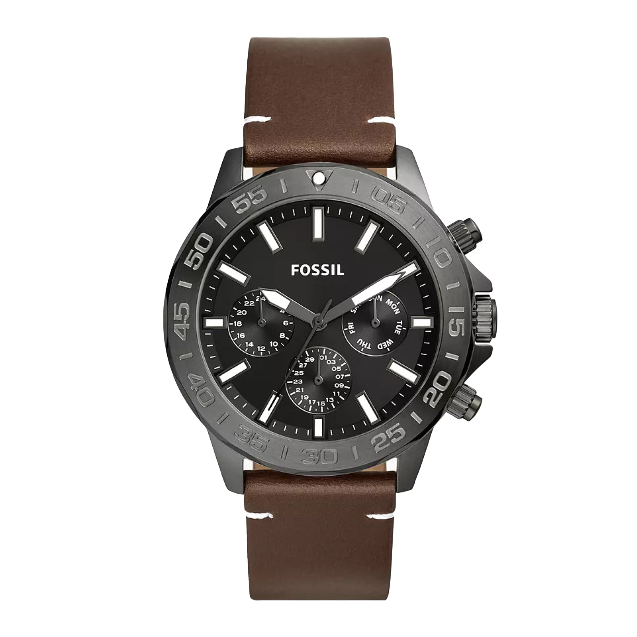 Order Fossil Men's Bannon Multifunction Brown Leather Watch Bq2709 Now ...