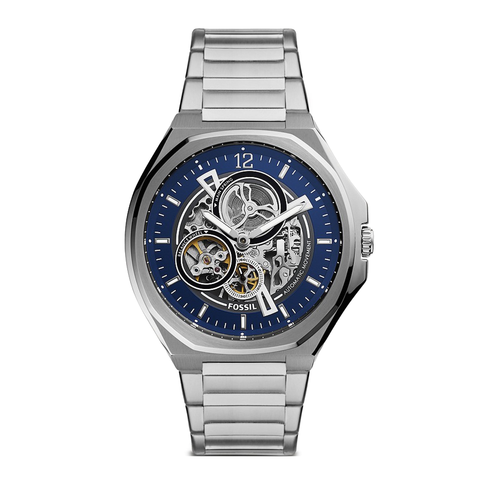 Order Fossil Men's Evanston Automatic Stainless Steel Watch Bq2620 Now ...