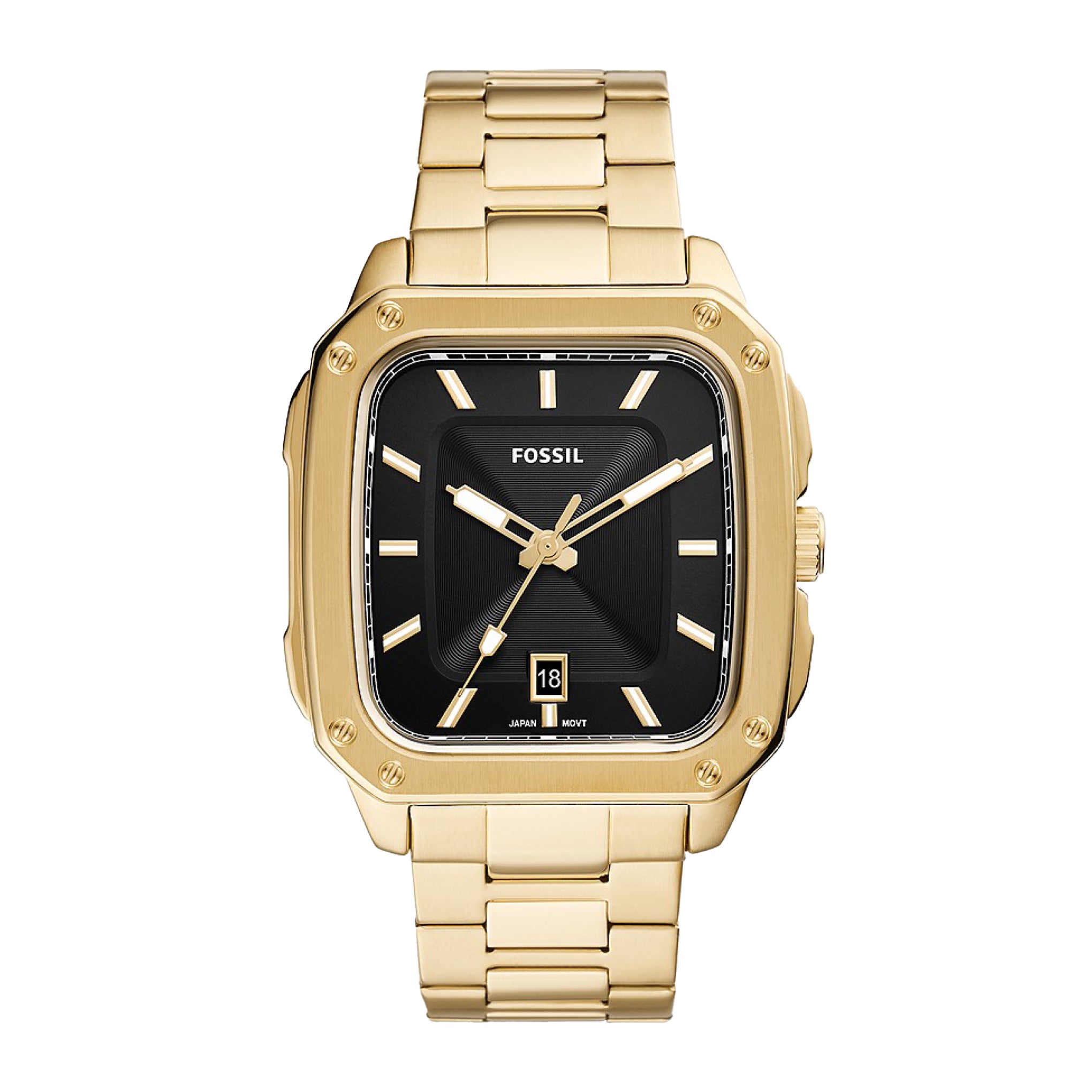 Order Fossil Mens Inscription Three Hand Date Gold Tone Stainless Steel Watch Fs5932 Now