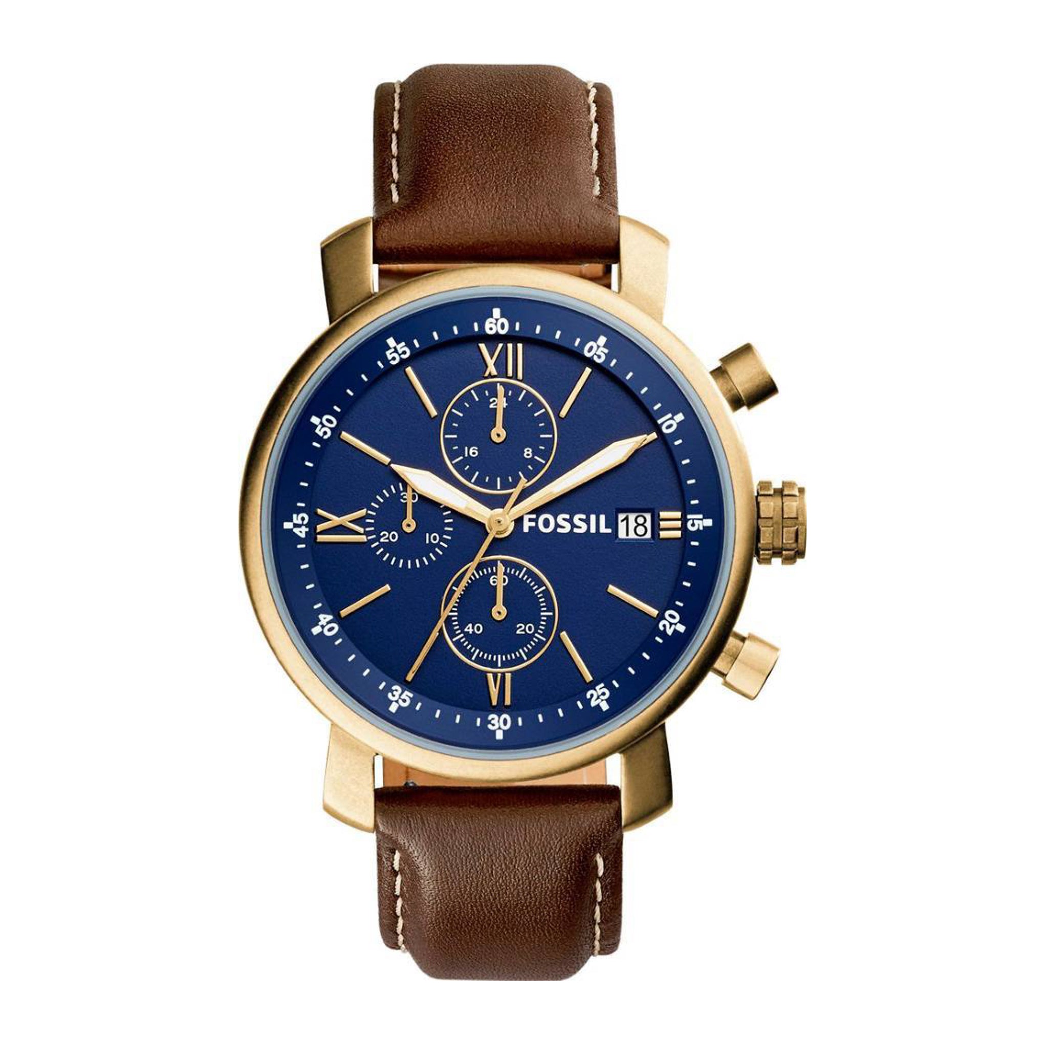Order Fossil Men's Rhett Chronograph Brown Leather Watch Bq2099 Now ...