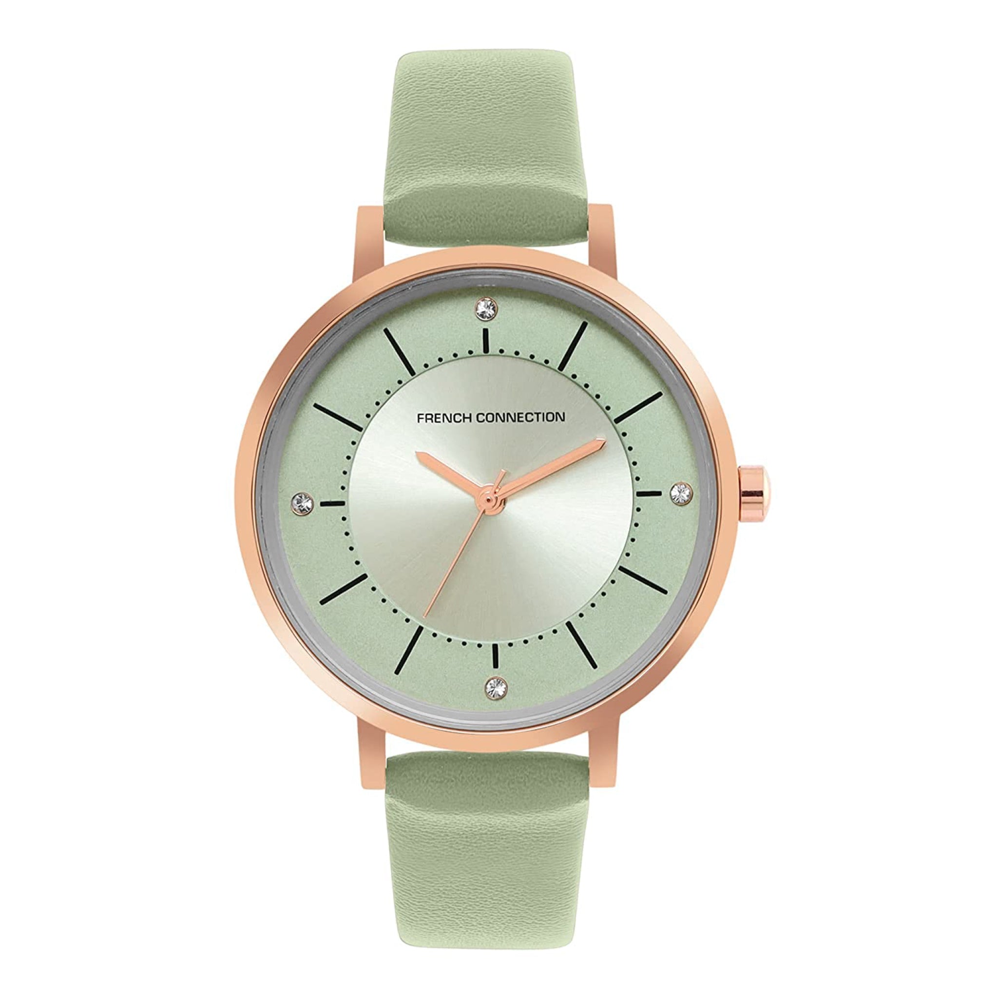 Order French Connection Analog Green Leather Quartz Women's Watch ...