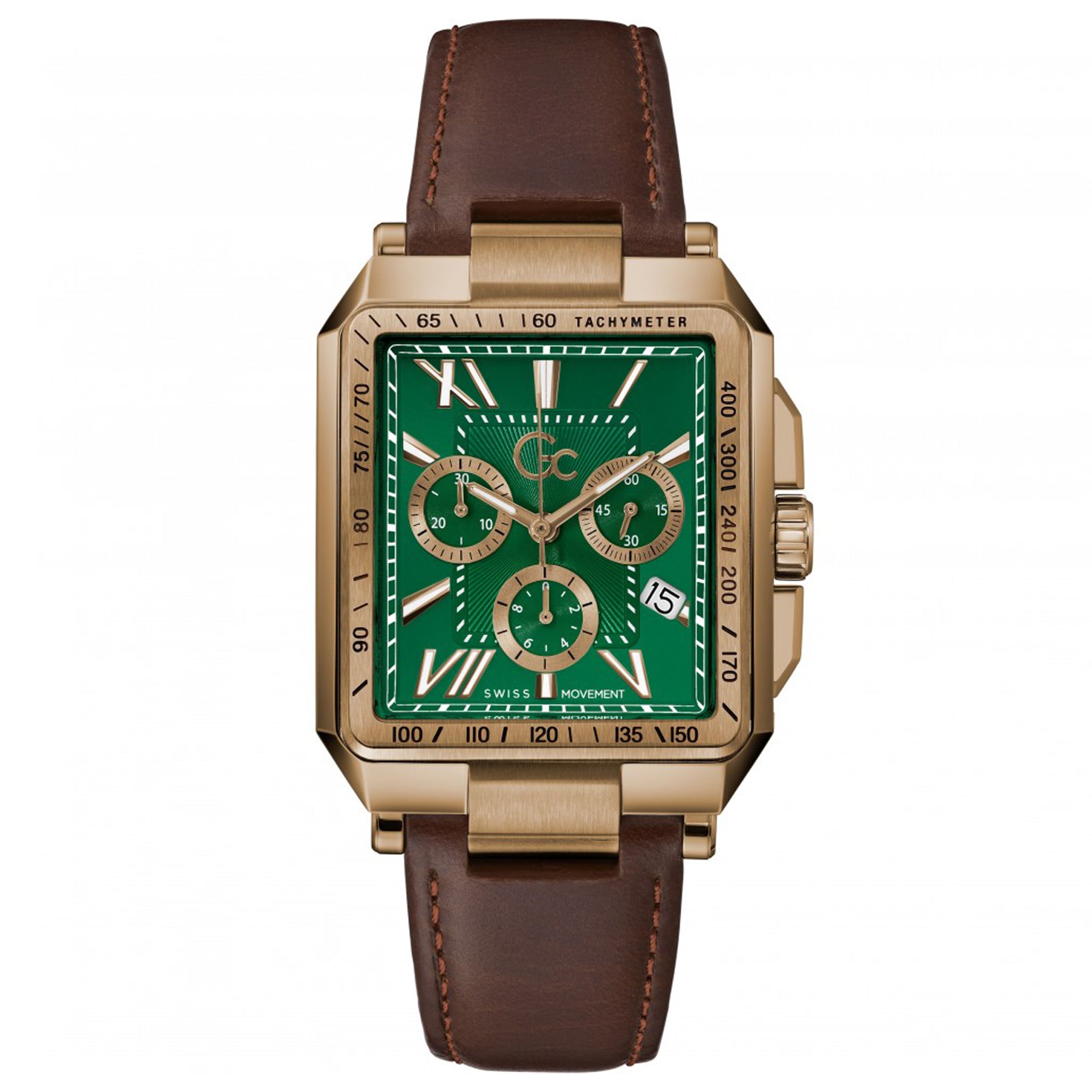 Gc Men's Elite Chrono Leather Watch Z06003g9mf | Jomla.ae