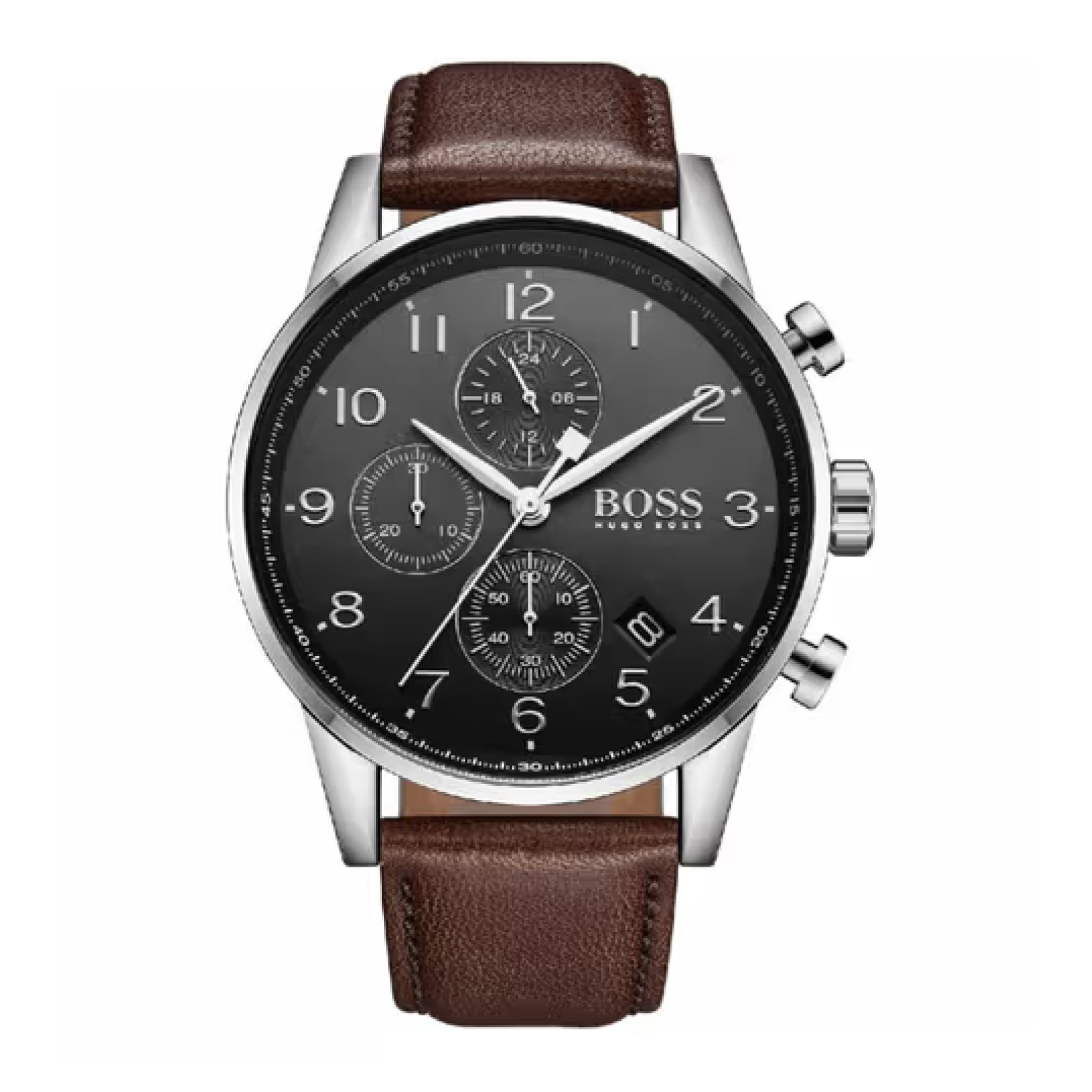 Order Hugo Boss Men's Navigator Classic Chronograph Brown Leather Watch ...