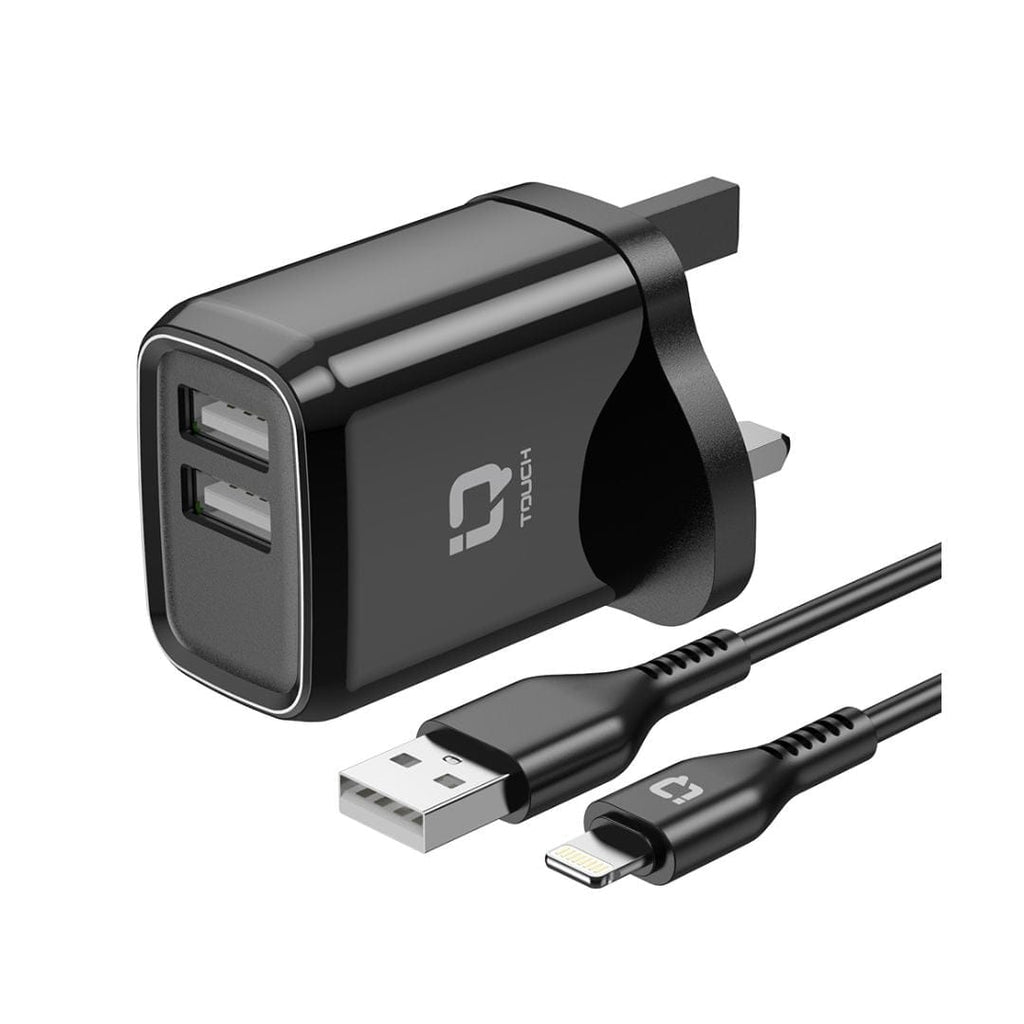 Order IQ Touch 12W Dual Port Wall Charger With 1M USB-A to Lightning ...