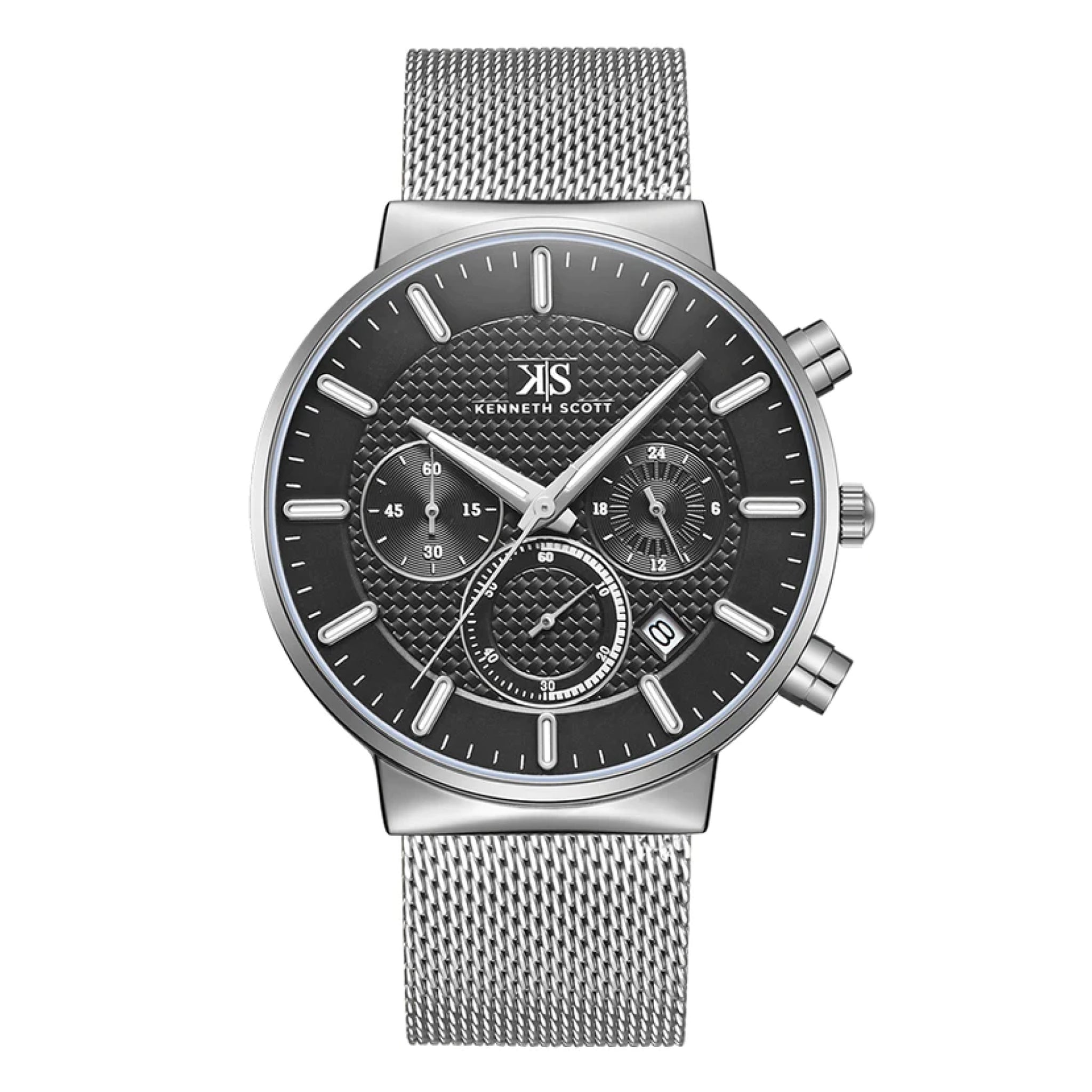 Order Kenneth Scott Men's Black Dial Multi Function Watch - K22133-Smsb ...