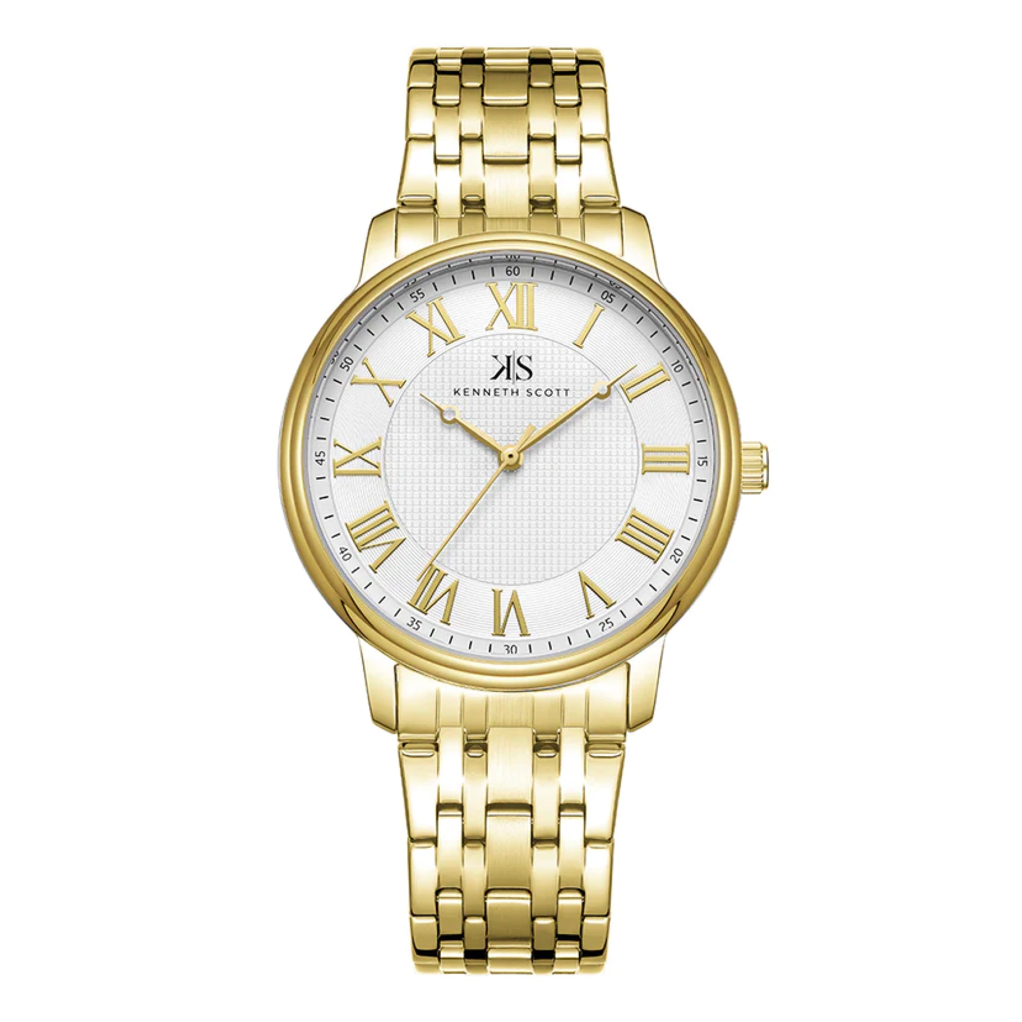 Kenneth Scott Men's White Dial Analog Watch - K22029-Gbgw | Jomla.ae