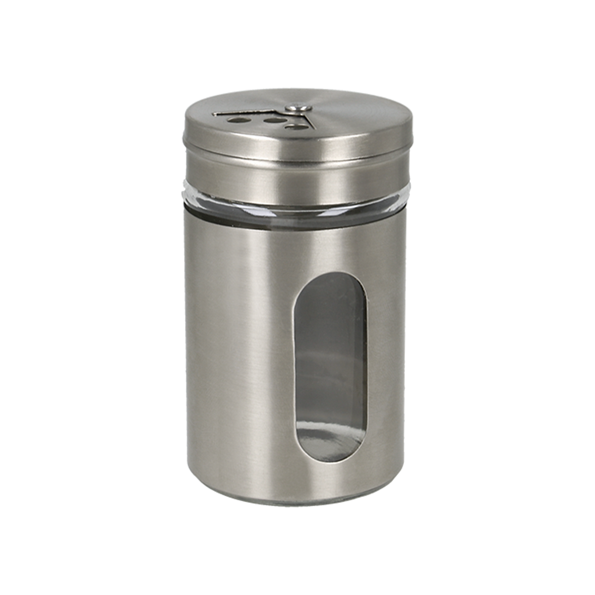 Metaltex Glass Salt & Pepper Spice Shaker Glass with Steel Rotating Lid ...