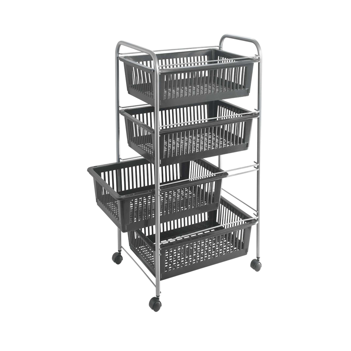 Order Metaltex Plastic Steel 4 Tier Cart Super jumbo Black Silver ...