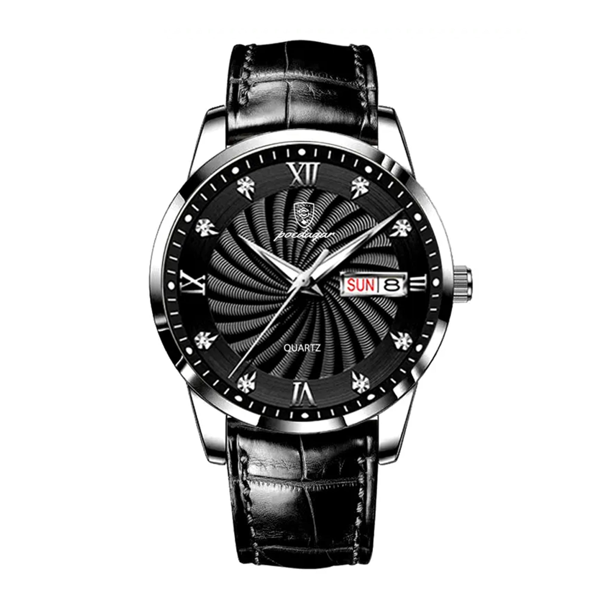 Order Poedagar Men's Quartz Brown Leather Black Dial Watch - 827slbkl ...