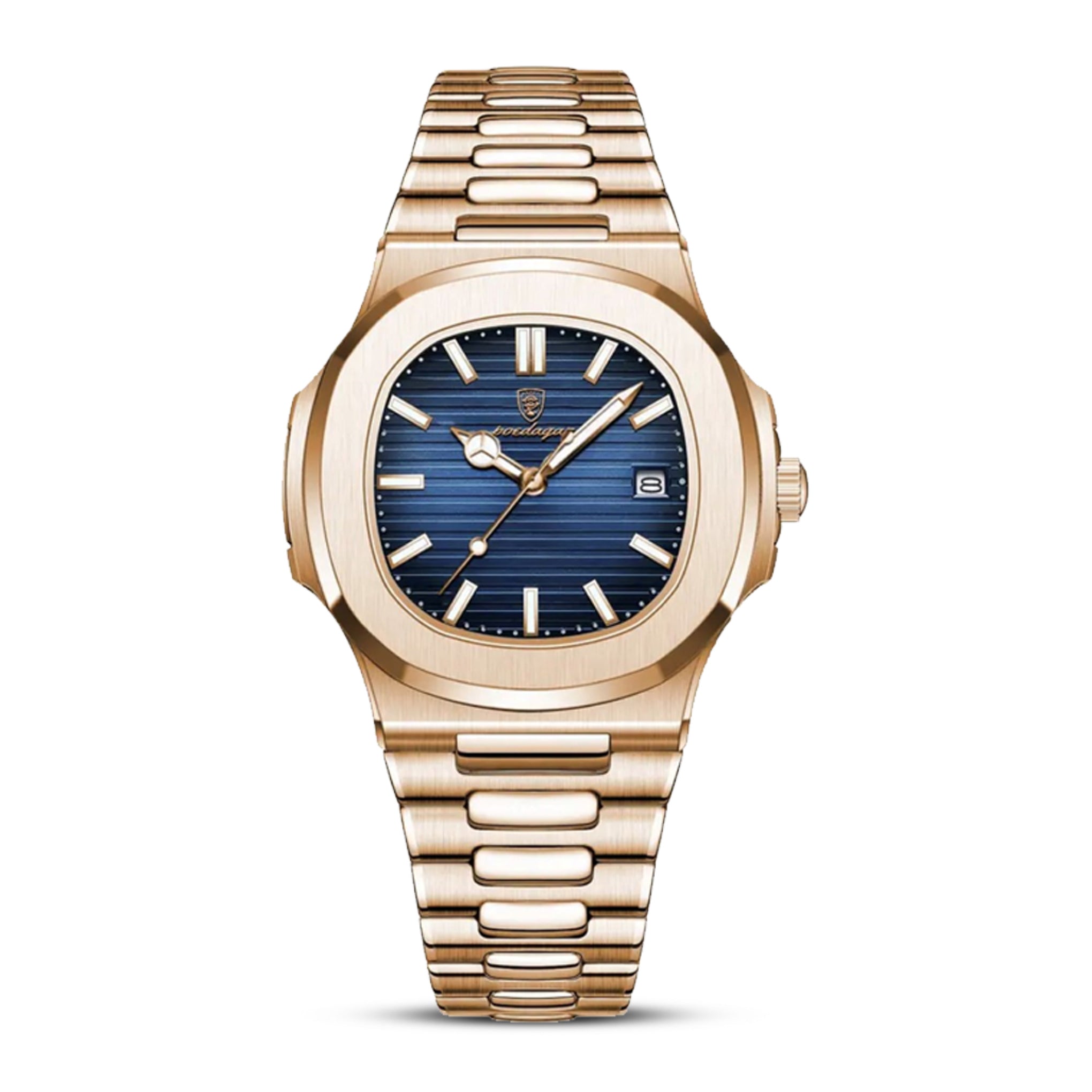 Order Poedagar Men's Quartz Rose Gold Stainless Steel Band Black Dial ...