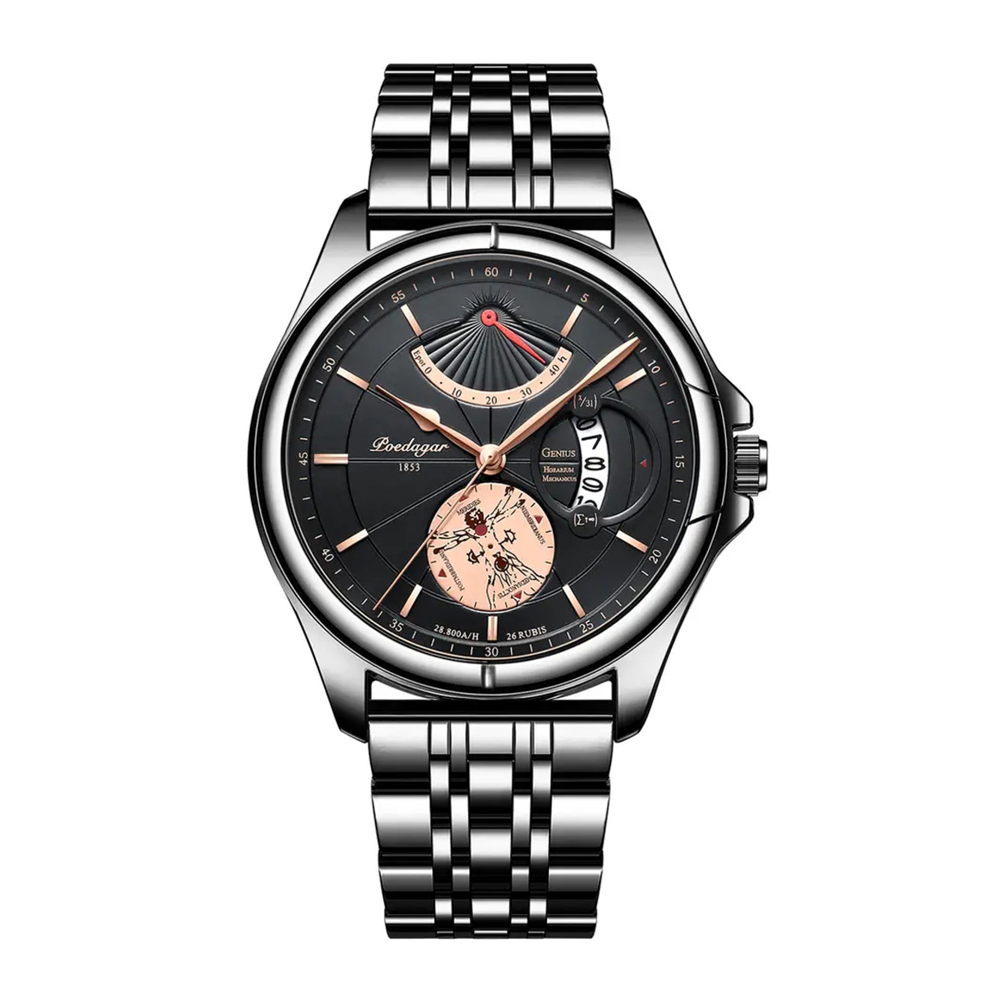 Order Poedagar Men's Round Analog Quartz Stainless Steel Watch ...