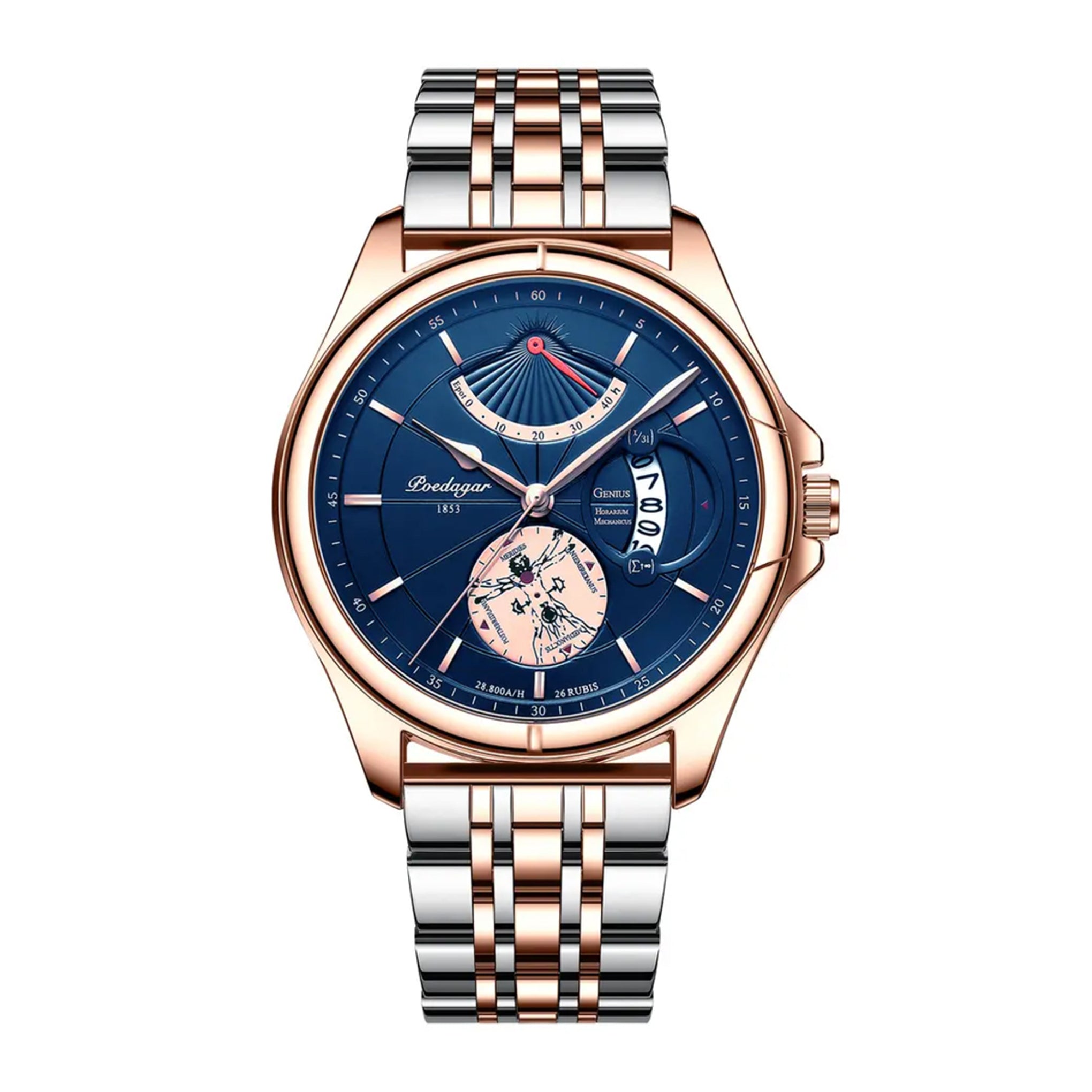 Order Poedagar Men's Round Analog Quartz Two Tone Stainless Steel Watch ...