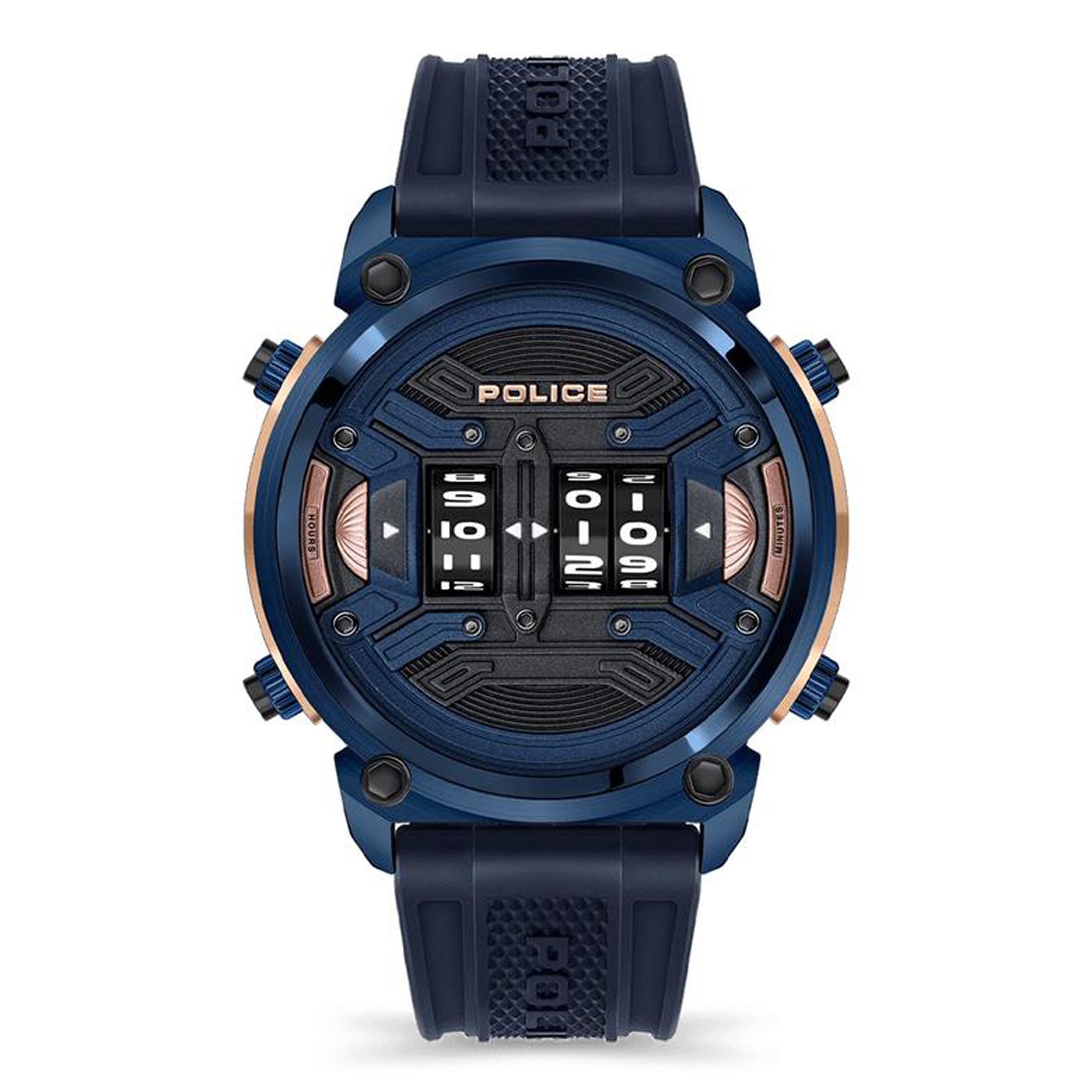 Order Police Rotor Men's Navy Blue Silicone Band Watch Pewjp2108302 Now ...