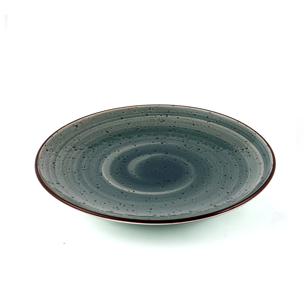 Order Porceletta Green Color Glazed Porcelain Rimmed Thin Flat Plate 10 ...