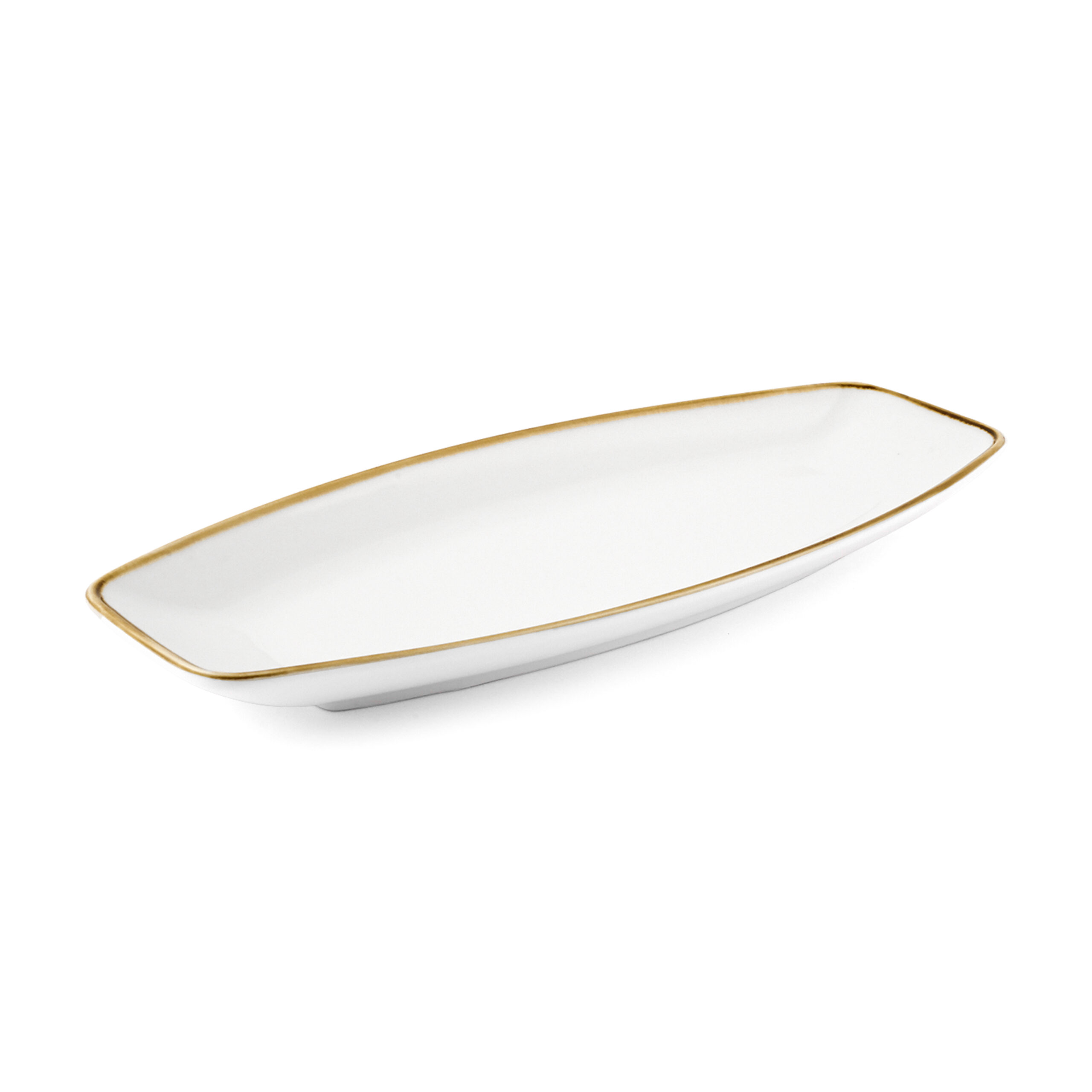 Porceletta Ivory Mocha Porcelain Boat Shape Plate 12" Ivory Brown ...