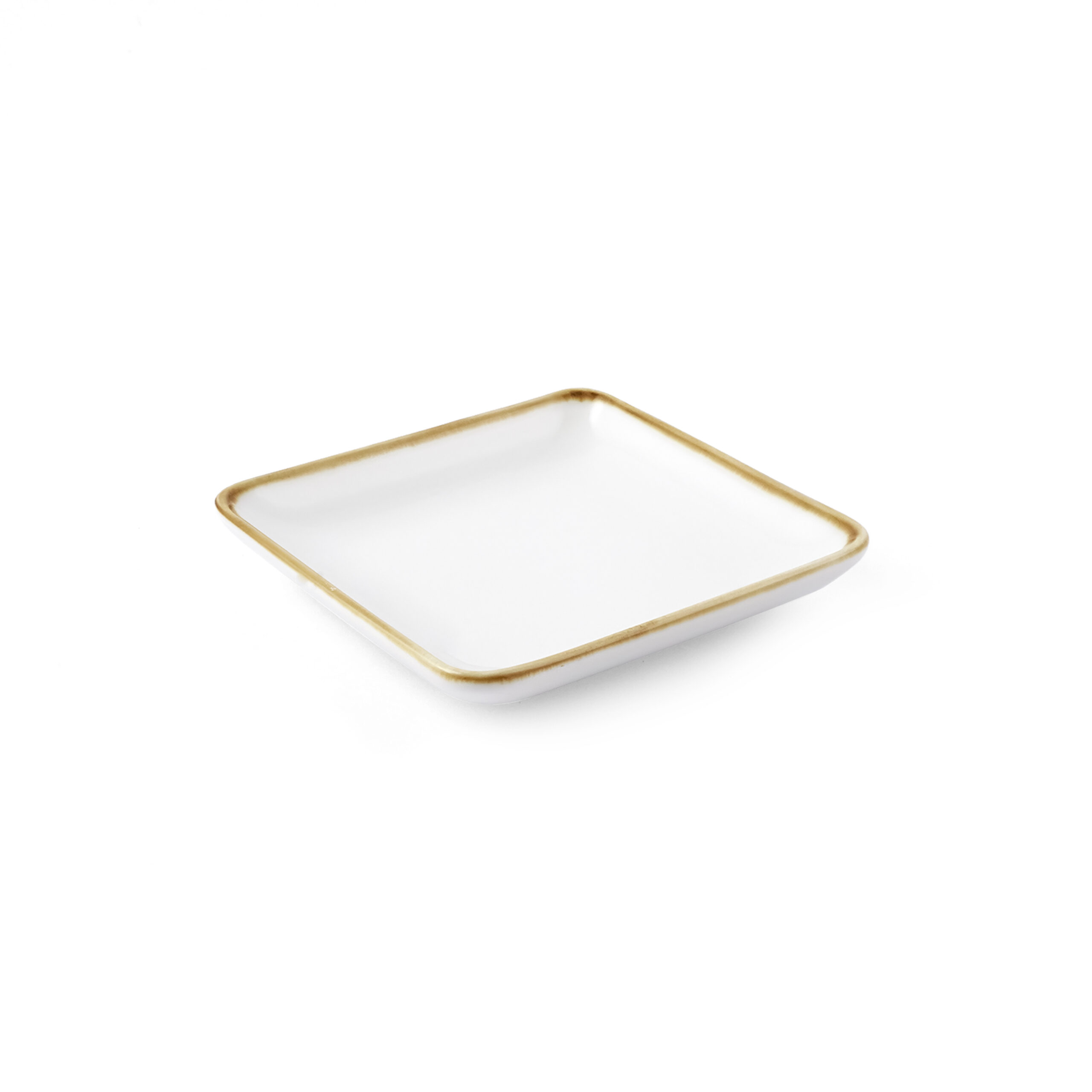Porceletta Ivory Mocha Porcelain Square Plate 5" Ivory Brown Porcelain ...