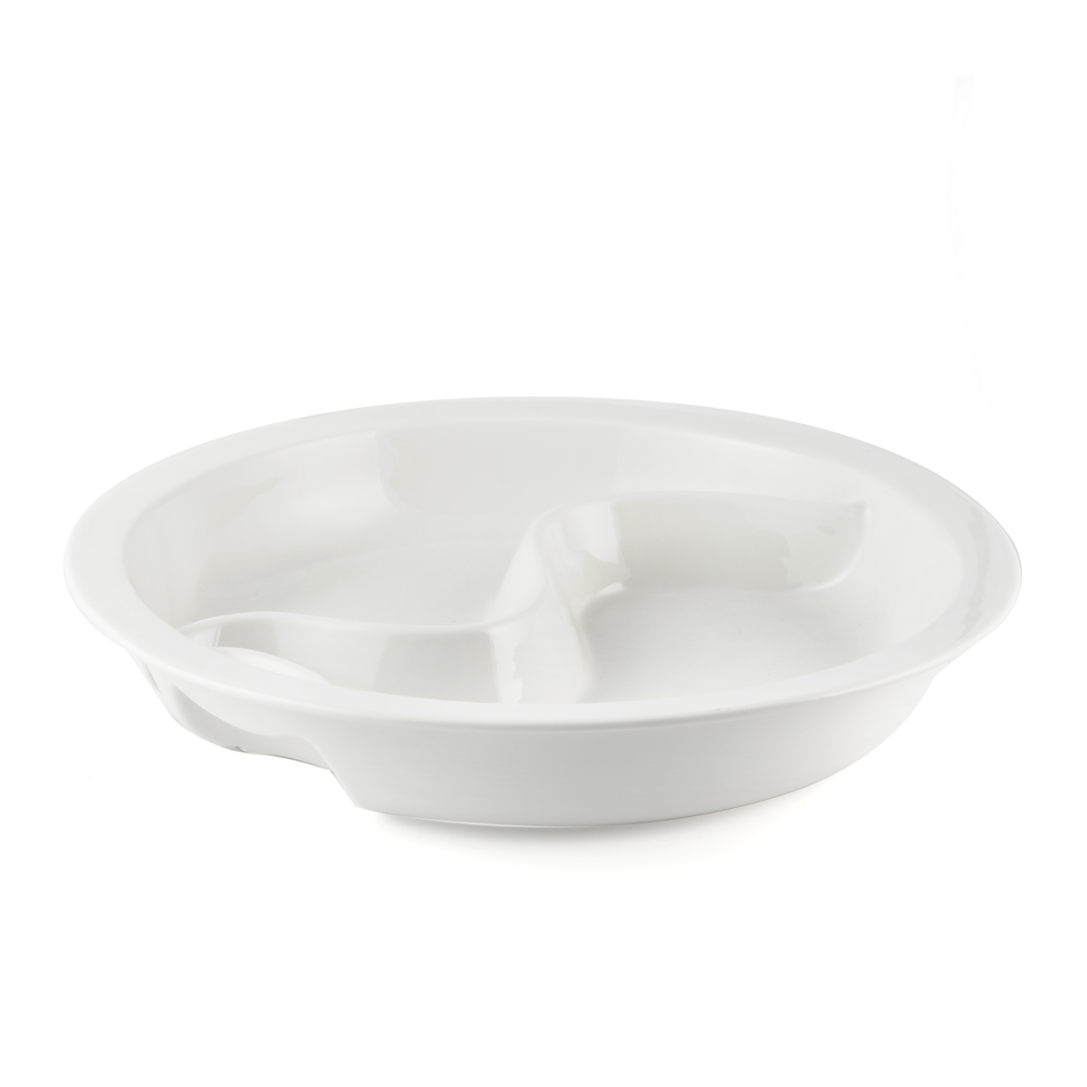 Porceletta Ivory Porcelain Insert For Chafing Dish Round with Divider ...