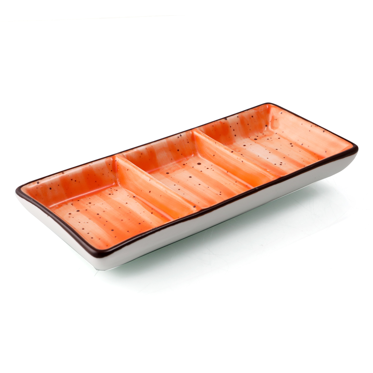 Order Porceletta Orange Color Glazed Porcelain Rectangular Compartment ...