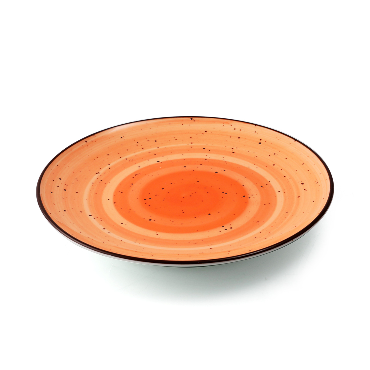Order Porceletta Orange Color Glazed Porcelain Rimmed Thin Flat Plate ...