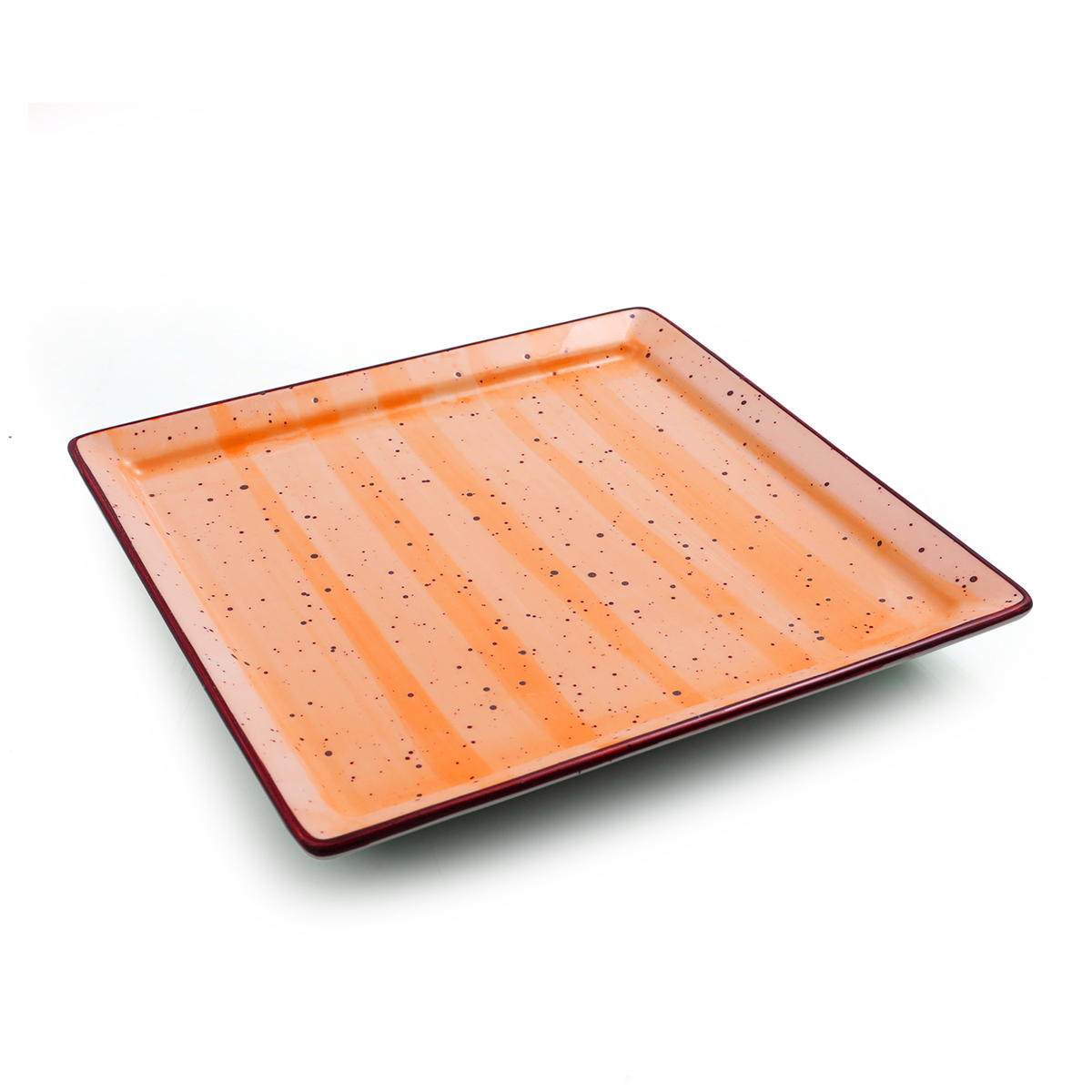 Order Porceletta Orange Color Glazed Porcelain Square Plate 18 cm / 7 ...