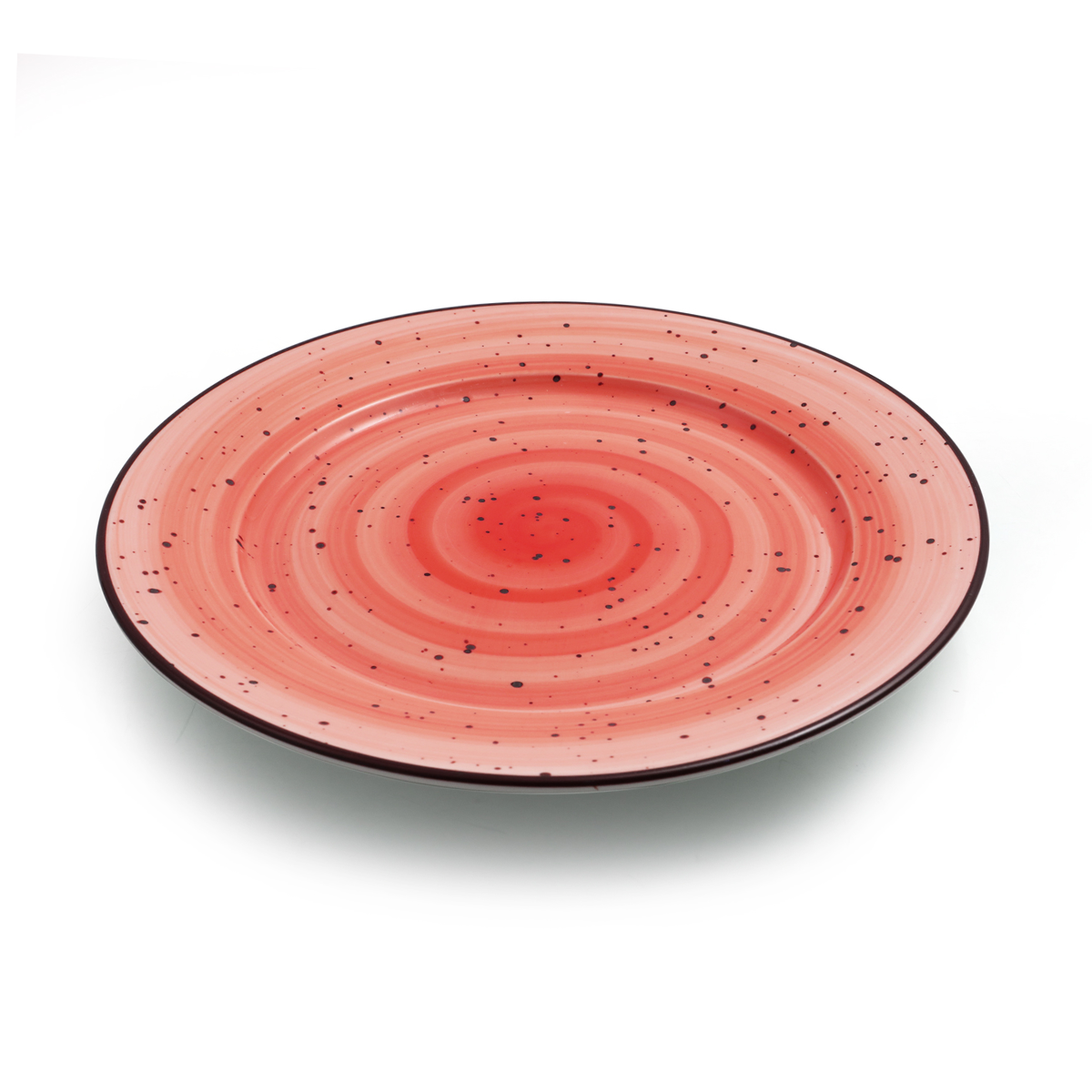 Order Porceletta Red Color Glazed Porcelain Rimmed Thin Flat Plate 17 ...