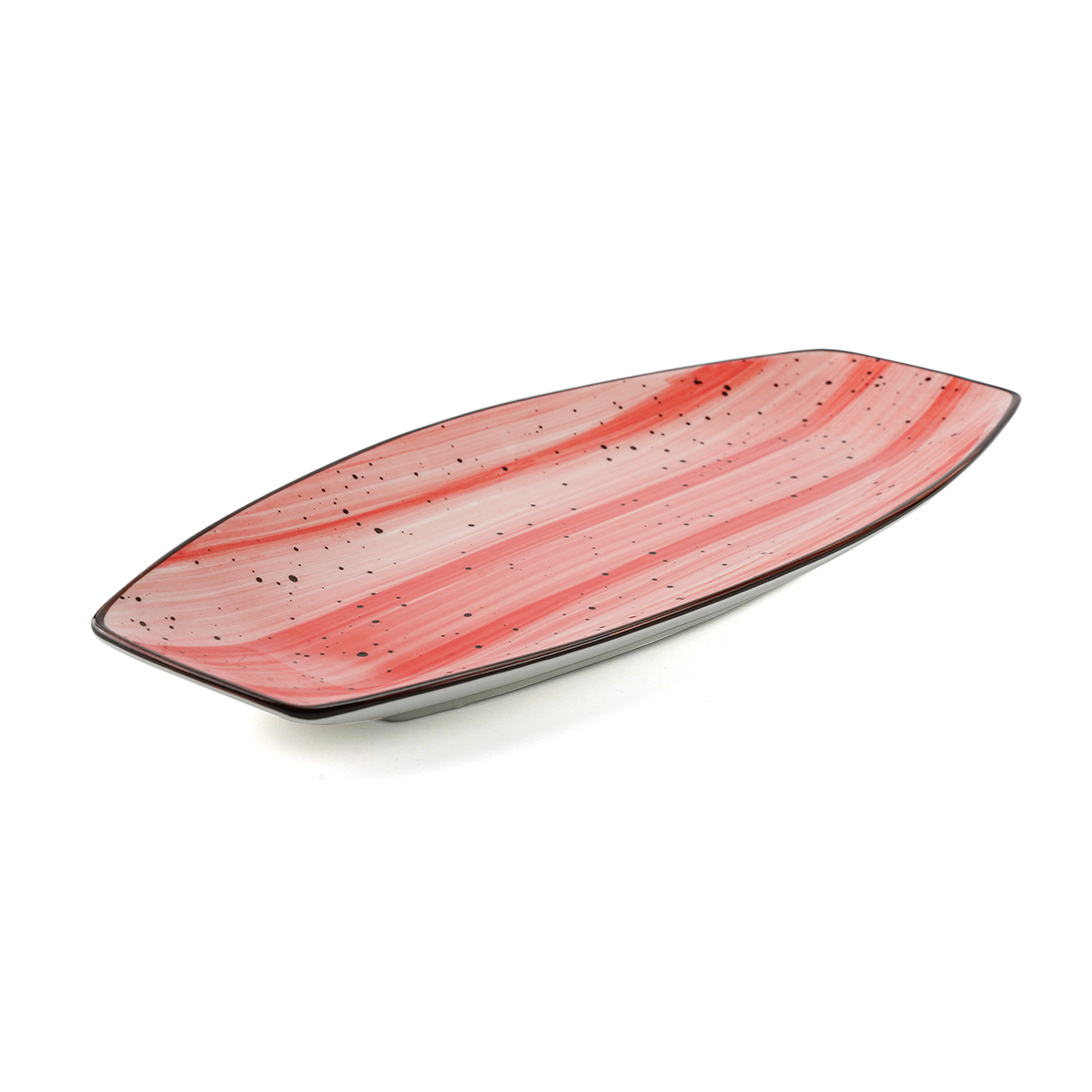 Order Porceletta Red Color Glazed Porcelain red Boat Plate 30 cm / 12 ...