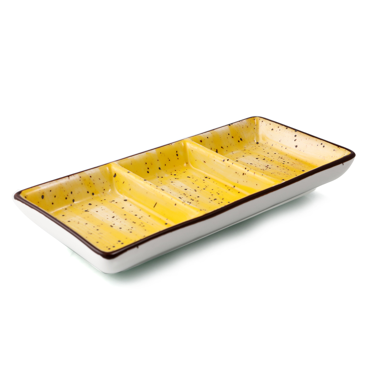 Order Porceletta Yellow Color Glazed Porcelain Rectangular Compartment ...