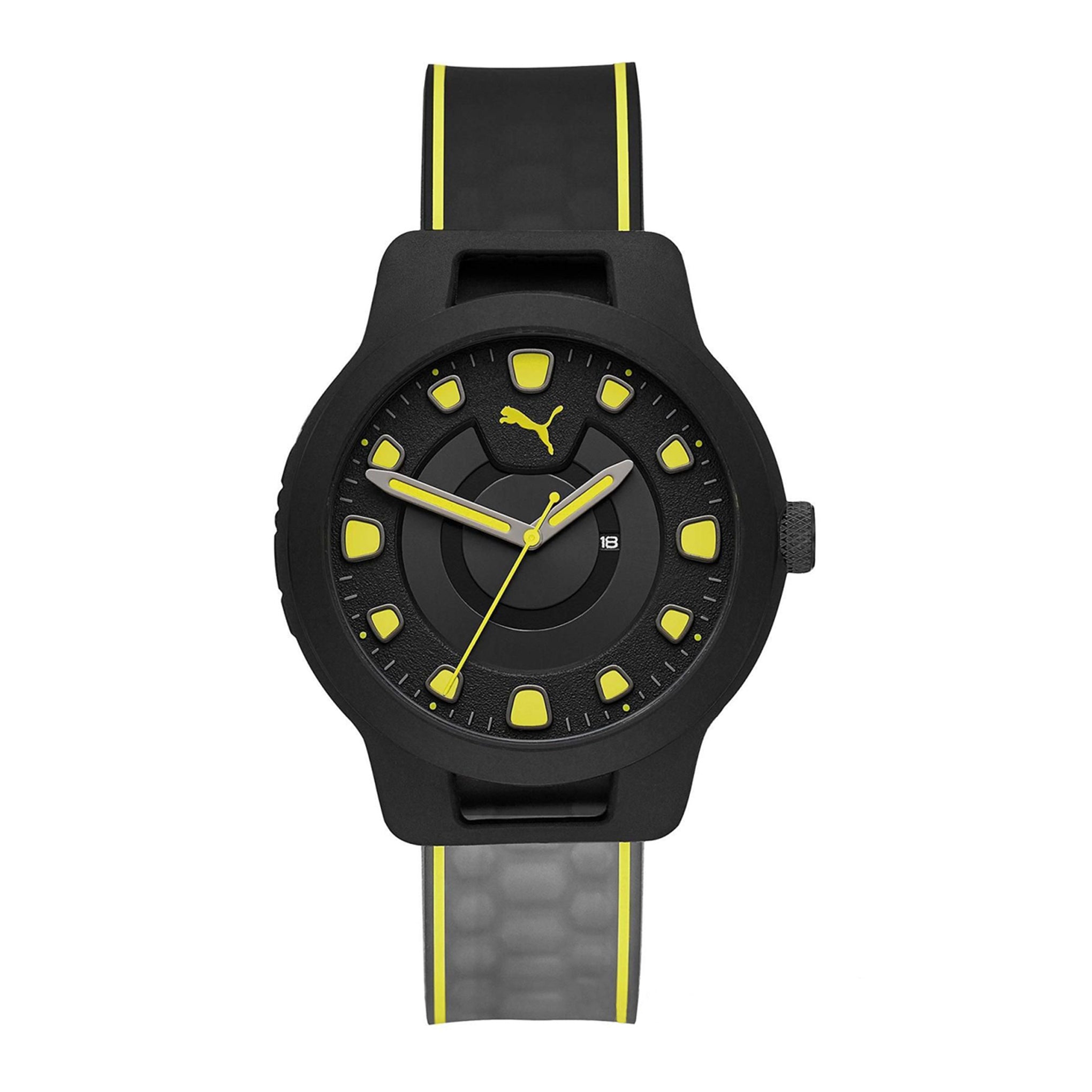 Order Puma Reset V1 Analog Quartz Watch For Men With Black Pu Leather ...