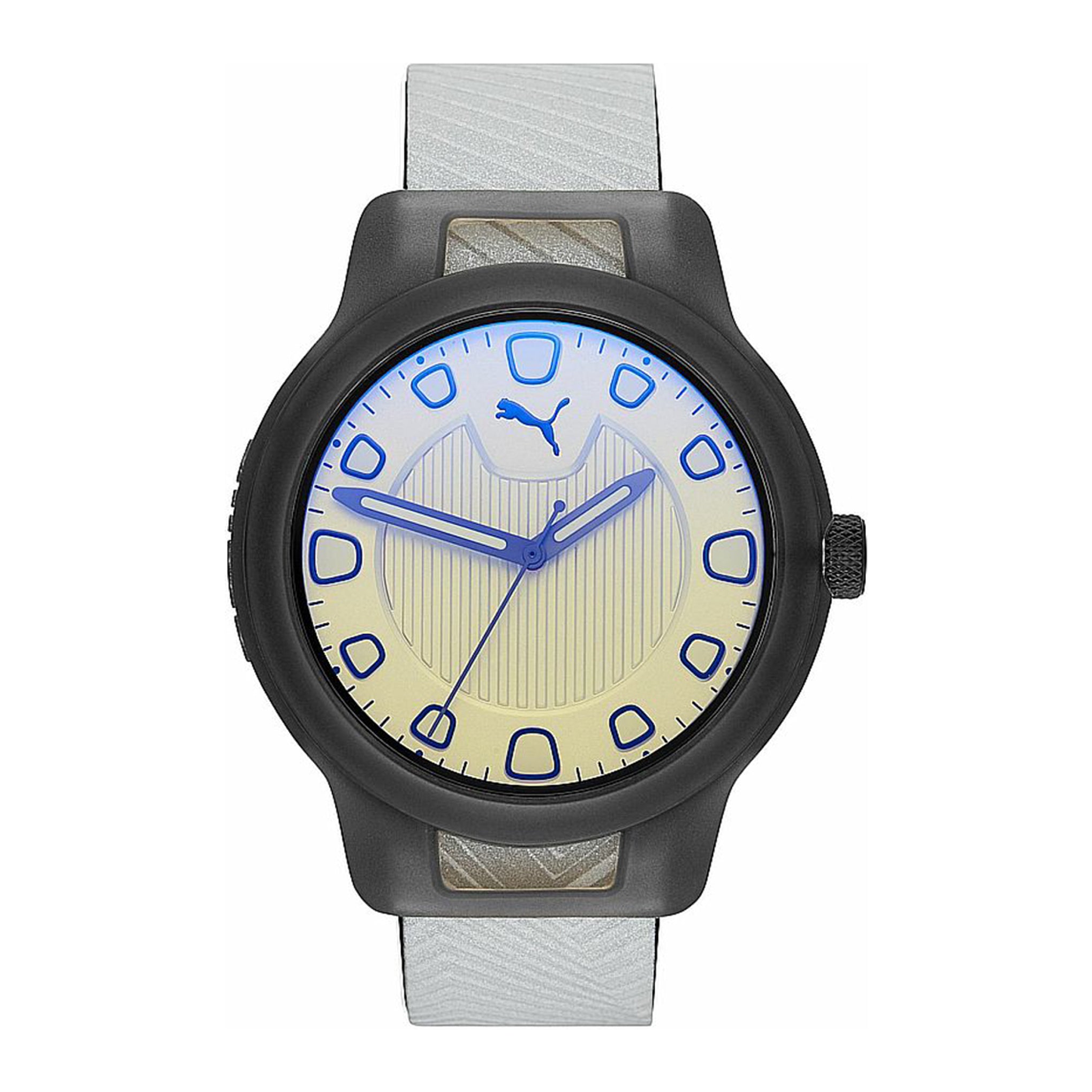 Order Puma Reset V1 Analog Quartz Watch For Men With Silver Silicone ...