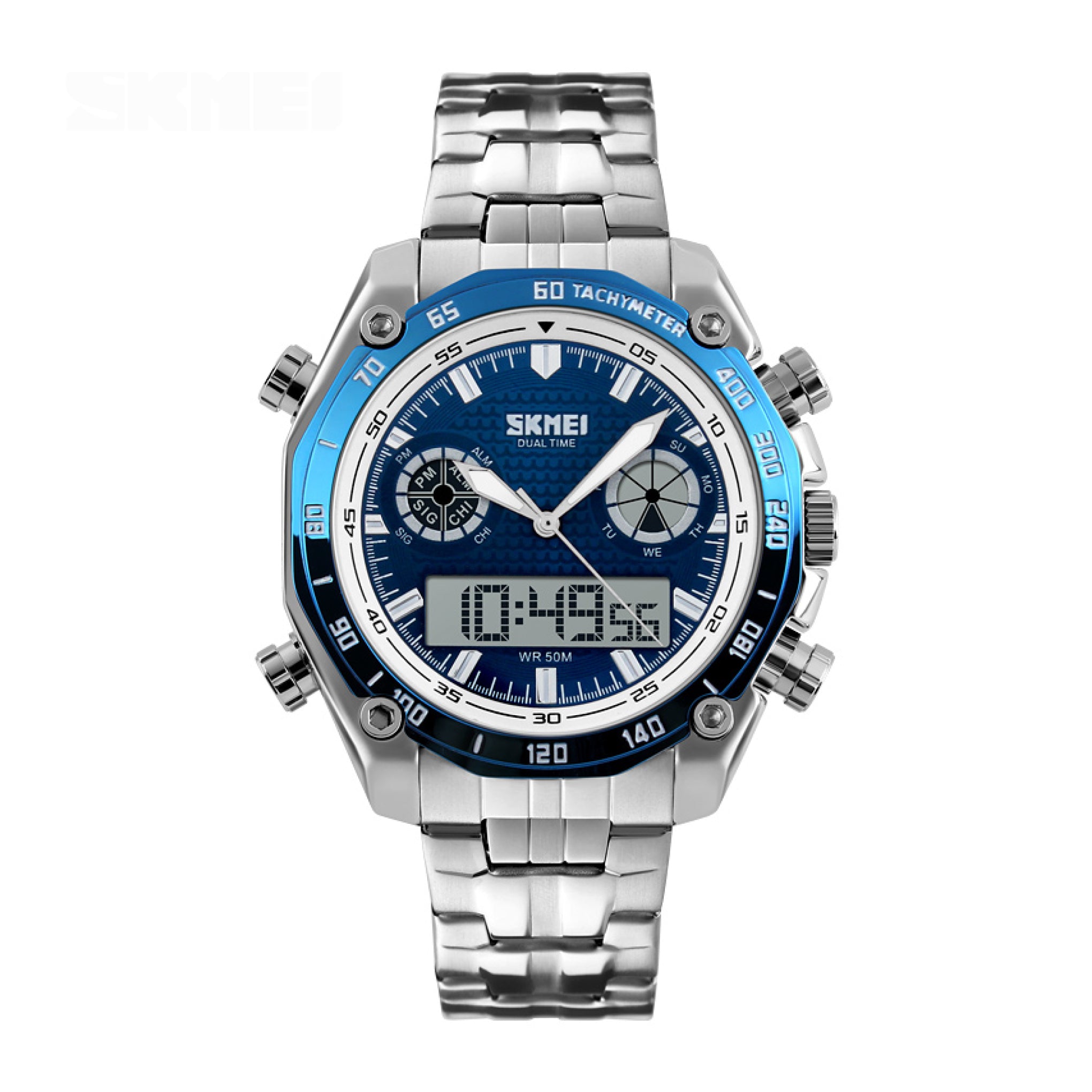 Order Skmei Men's Analog-Digital Luxury Dual Movement Stainless Steel ...