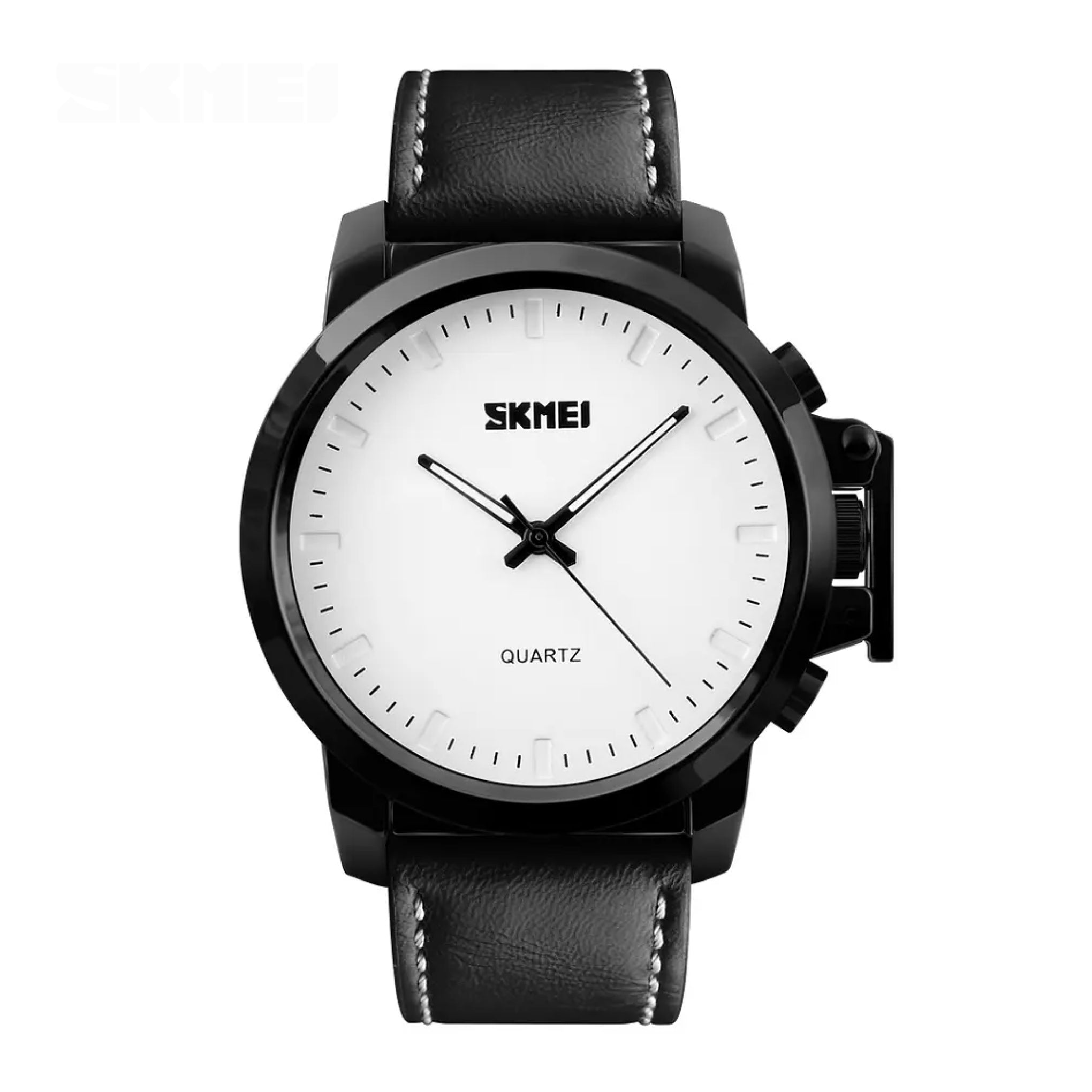 Order Skmei Men's Analog Quartz Black Leather Band Watch 1208 Now ...