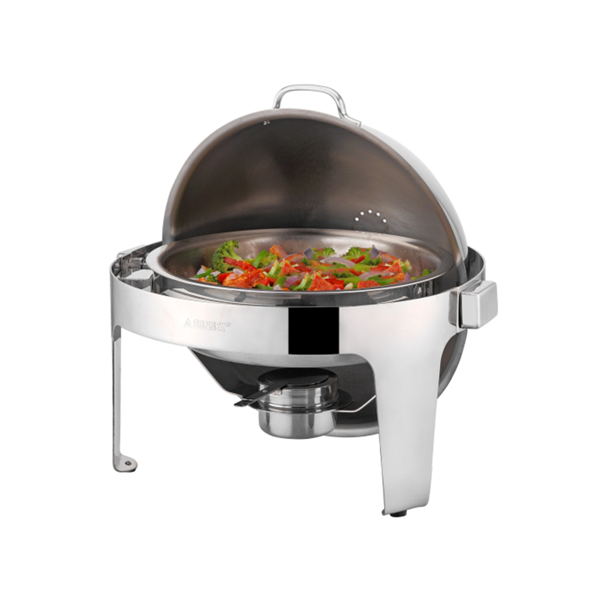 Sunnex Elite Stainless Steel Roll-Top Chafer Round 4 Liter Silver ...