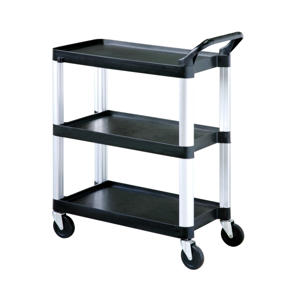 Sunnex Plastic Service Trolley Black White Plastic Steel | Jomla.ae