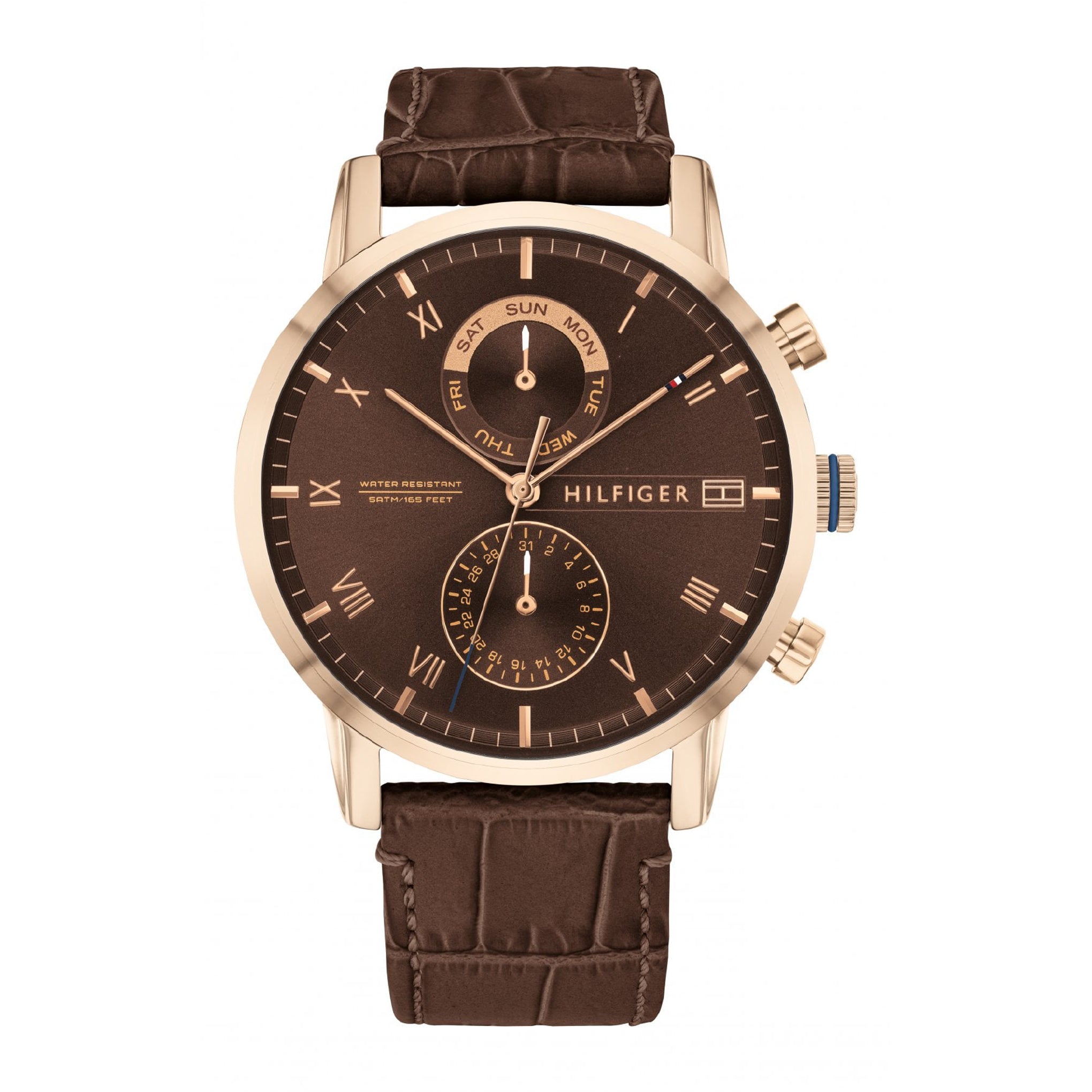 Order Tommy Hilfiger Men's Multi Dial Quartz Brown Leather Watch ...