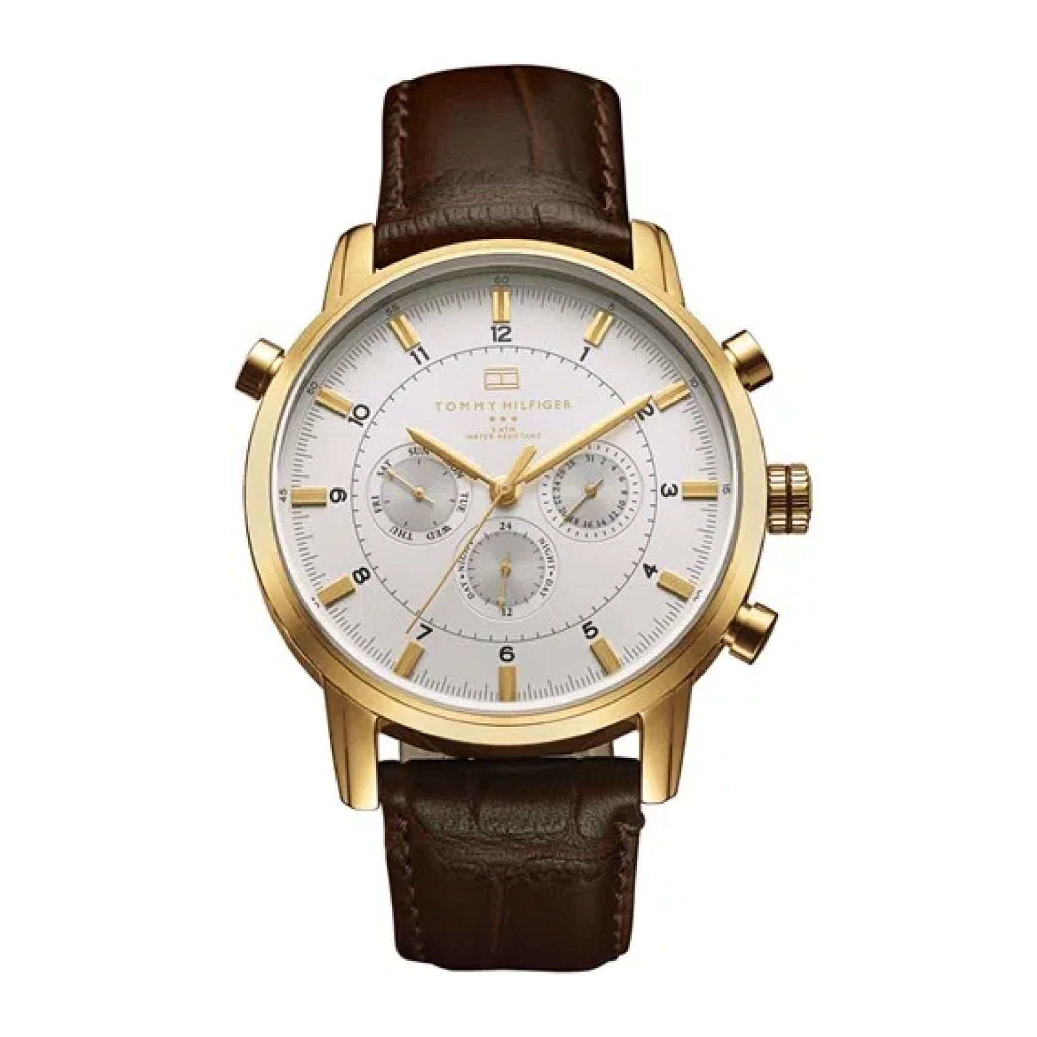 Order Tommy Hilfiger Men's Quartz Watch With Chronograph Brown Leather ...