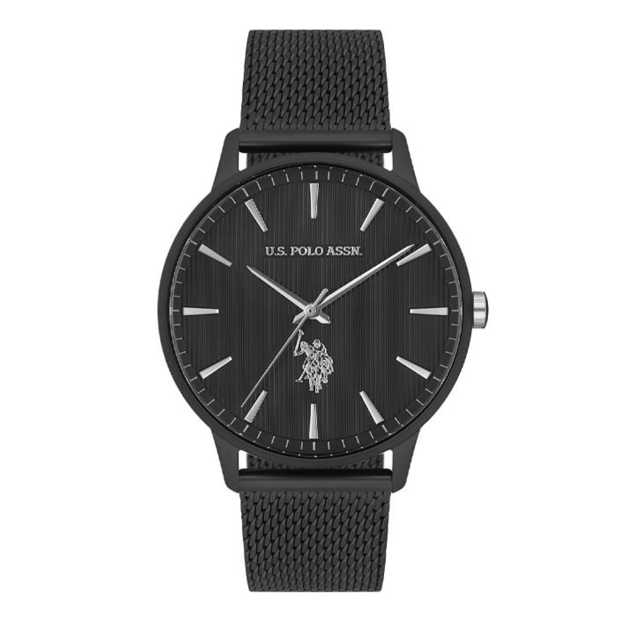 Order U.S. Polo Assn Men's Analog Black Stainless Steel Mesh Watch ...