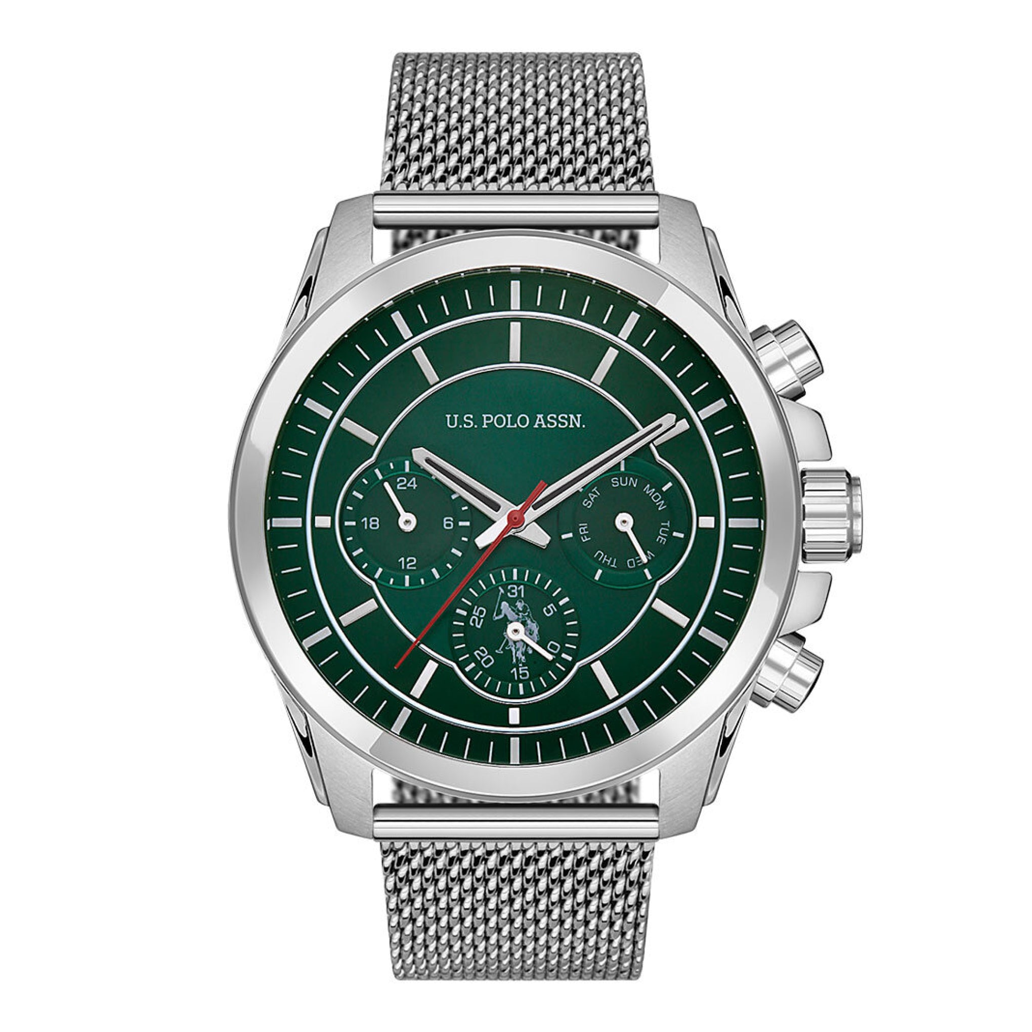 Order U.S. Polo Assn. Crossing Chronograph Silver Stainless Steel Watch ...