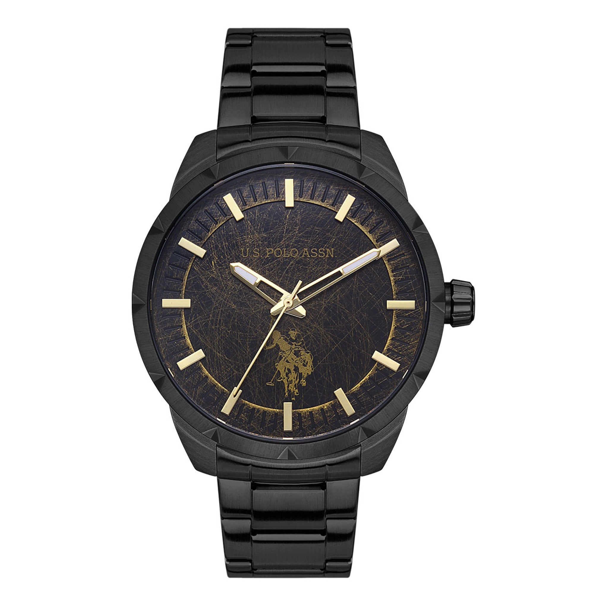Order U.S. Polo Assn. Men's Analogue Black Stainless Steel Watch ...