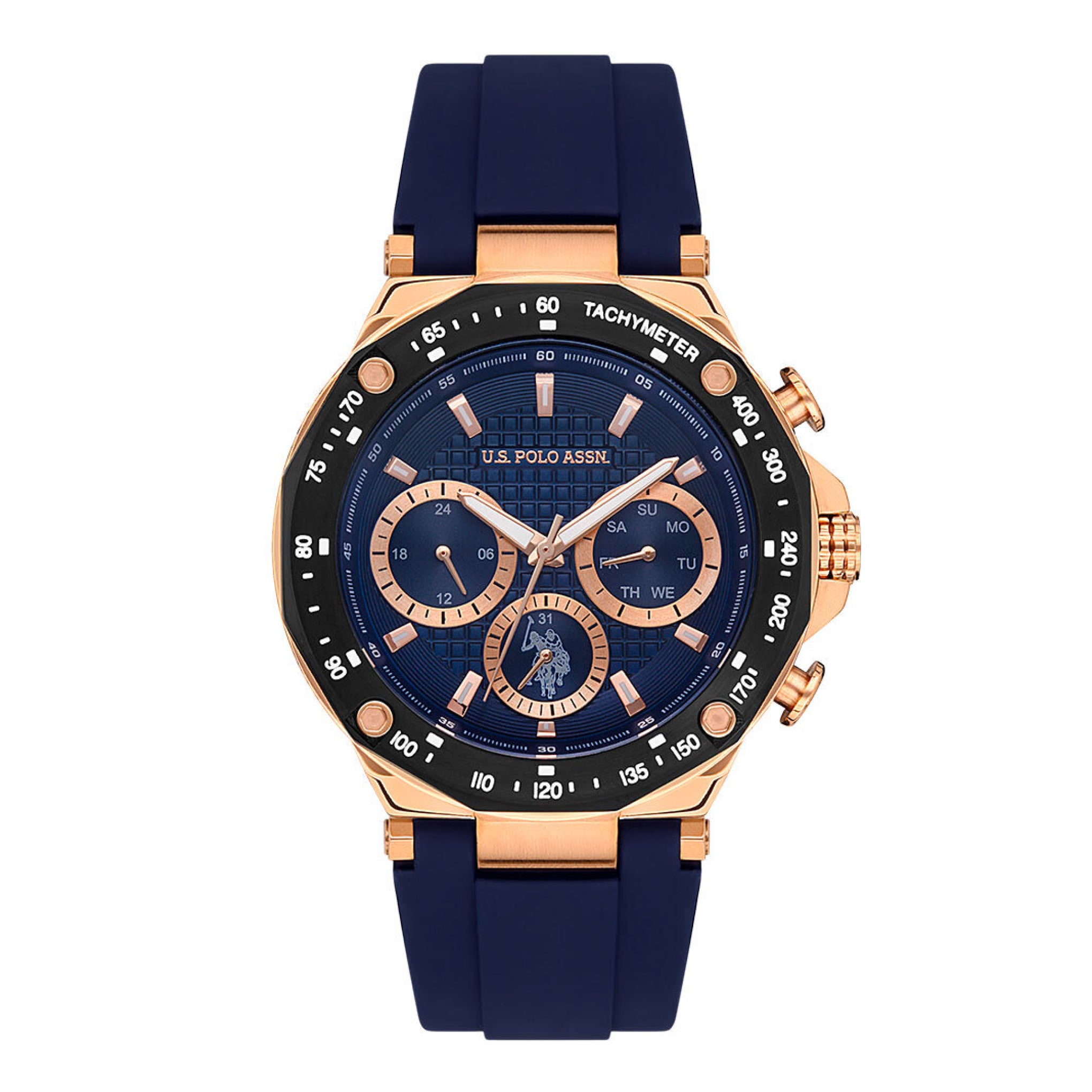 Order U.S. Polo Assn. Men's Blue Silicone Band Watch Uspa1076-04 Now ...