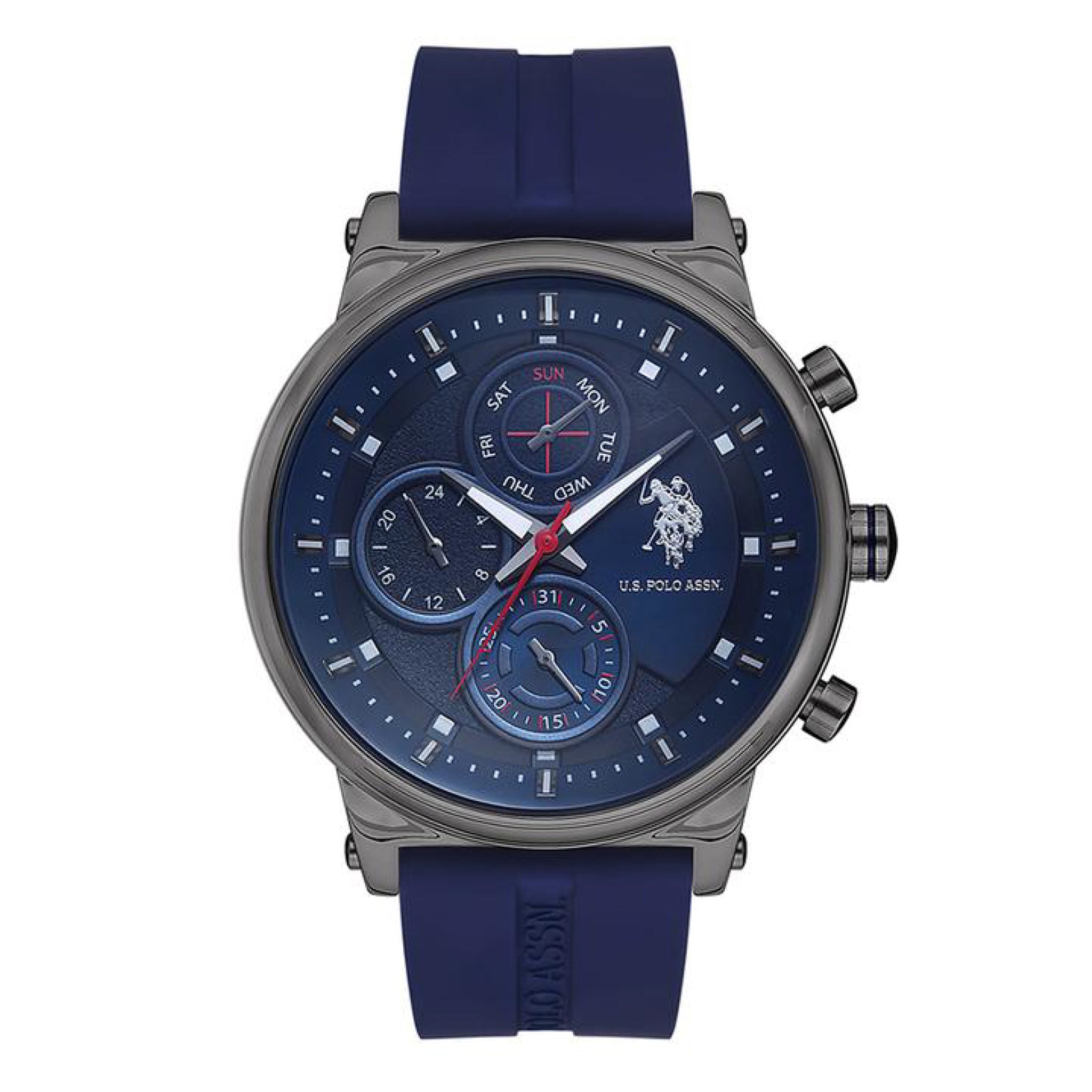 Order Us Polo Men's Quartz Blue Silicone Band Wristwatch Uspa1008-05 ...