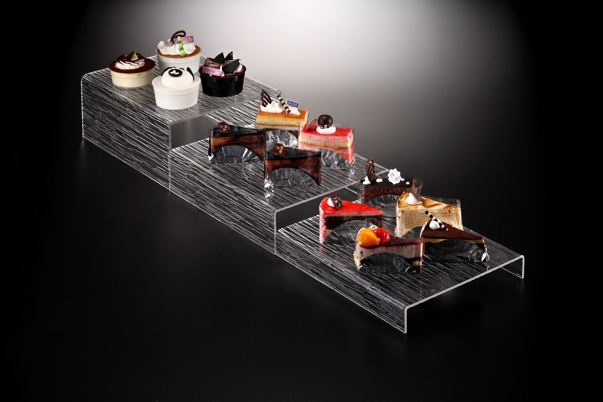 Vague Acrylic Dessert Display Set/3 Bark Clear Taiwan Transparent ...