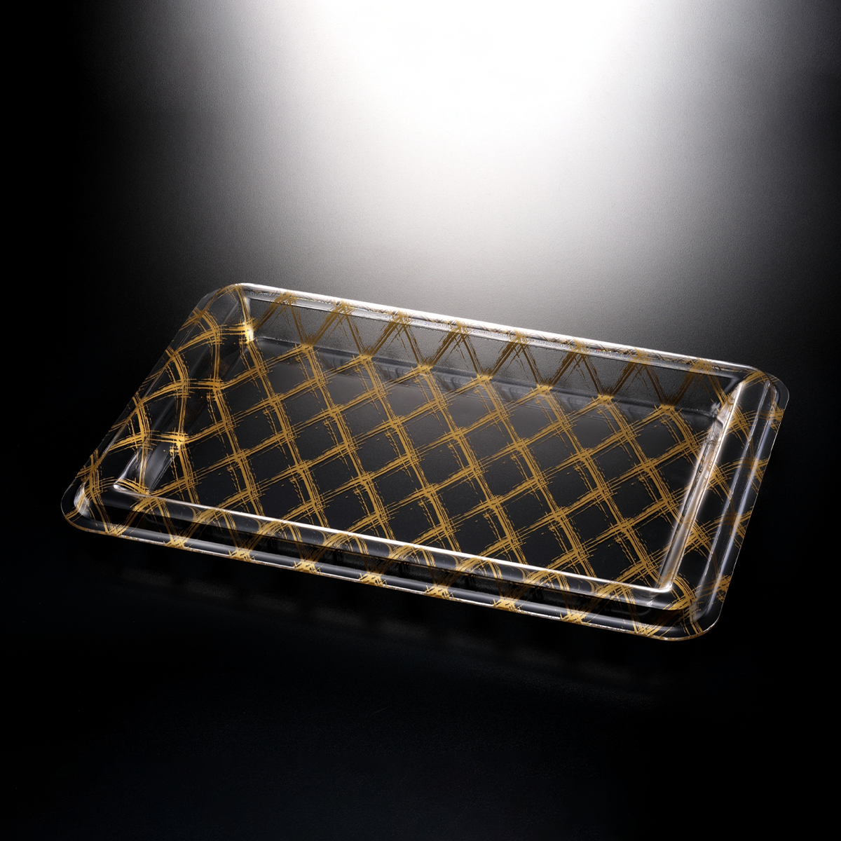 Vague Acrylic Rectangular Tray 50 cm Golden Design Gold Transparent ...