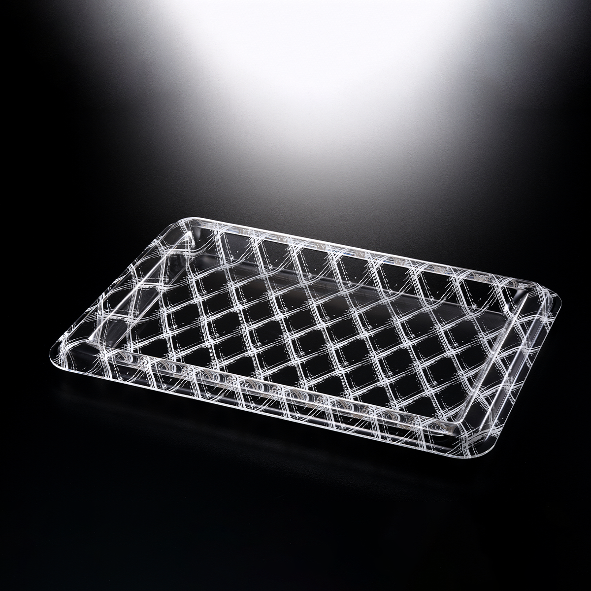 Vague Acrylic Rectangular Tray 55 cm White Design Transparent White ...