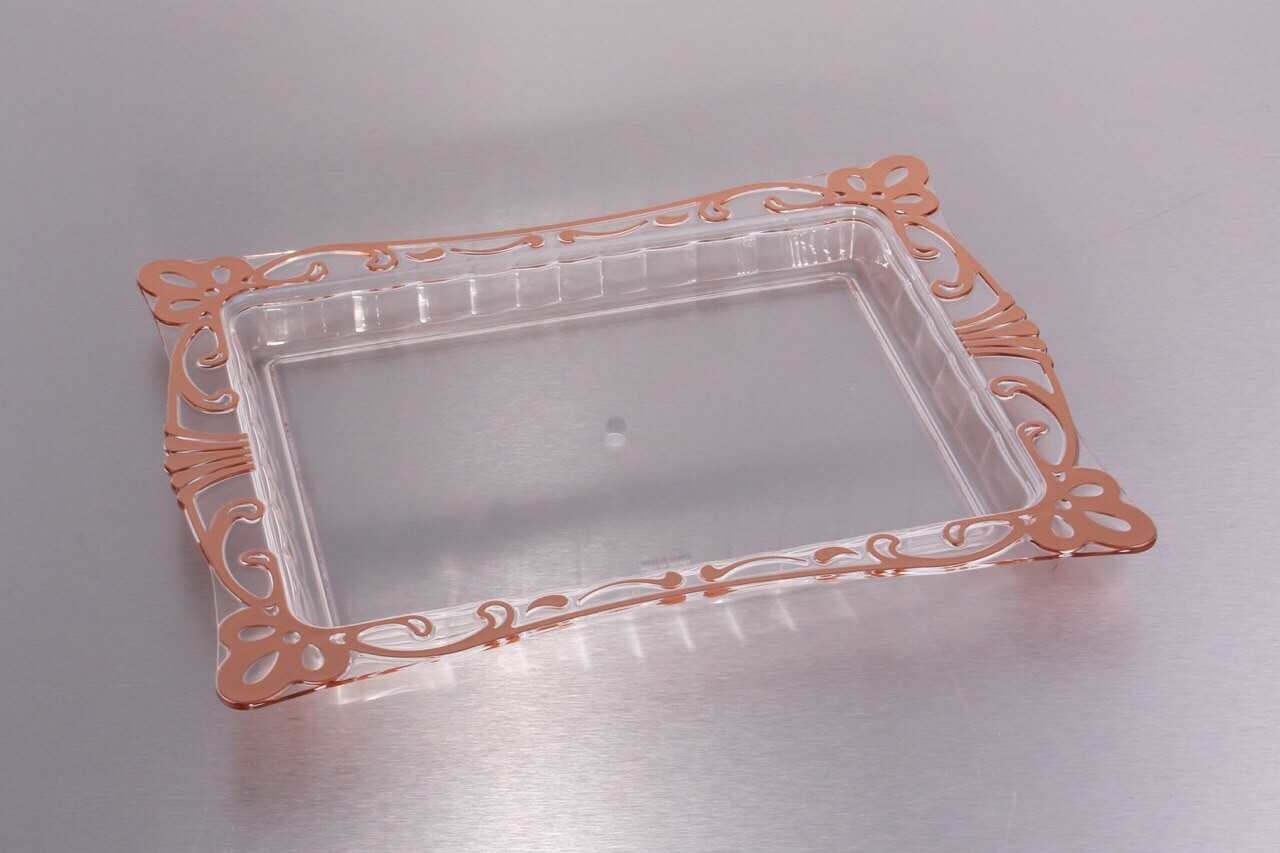 Order Vague Acrylic Small Tray Carving Design Rose Gold Now! | Jomla.ae