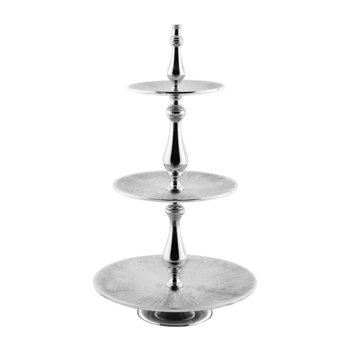 Order Vague Aluminium Round 3 Tier Stand with Stainless Steel Silver ...
